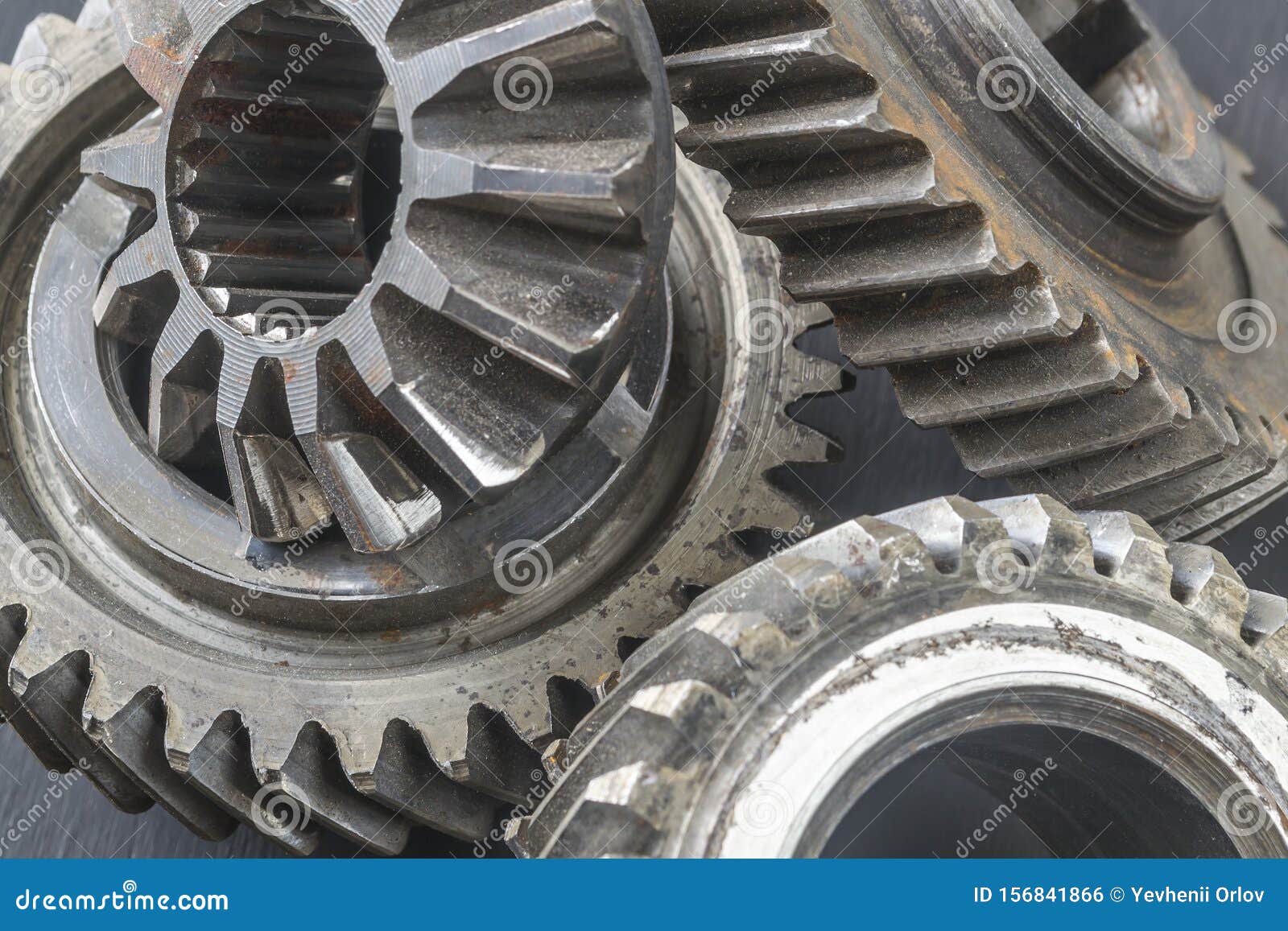 Gears of Gearbox Close-up. Gearbox Repair. Stock Photo - Image of steel ...