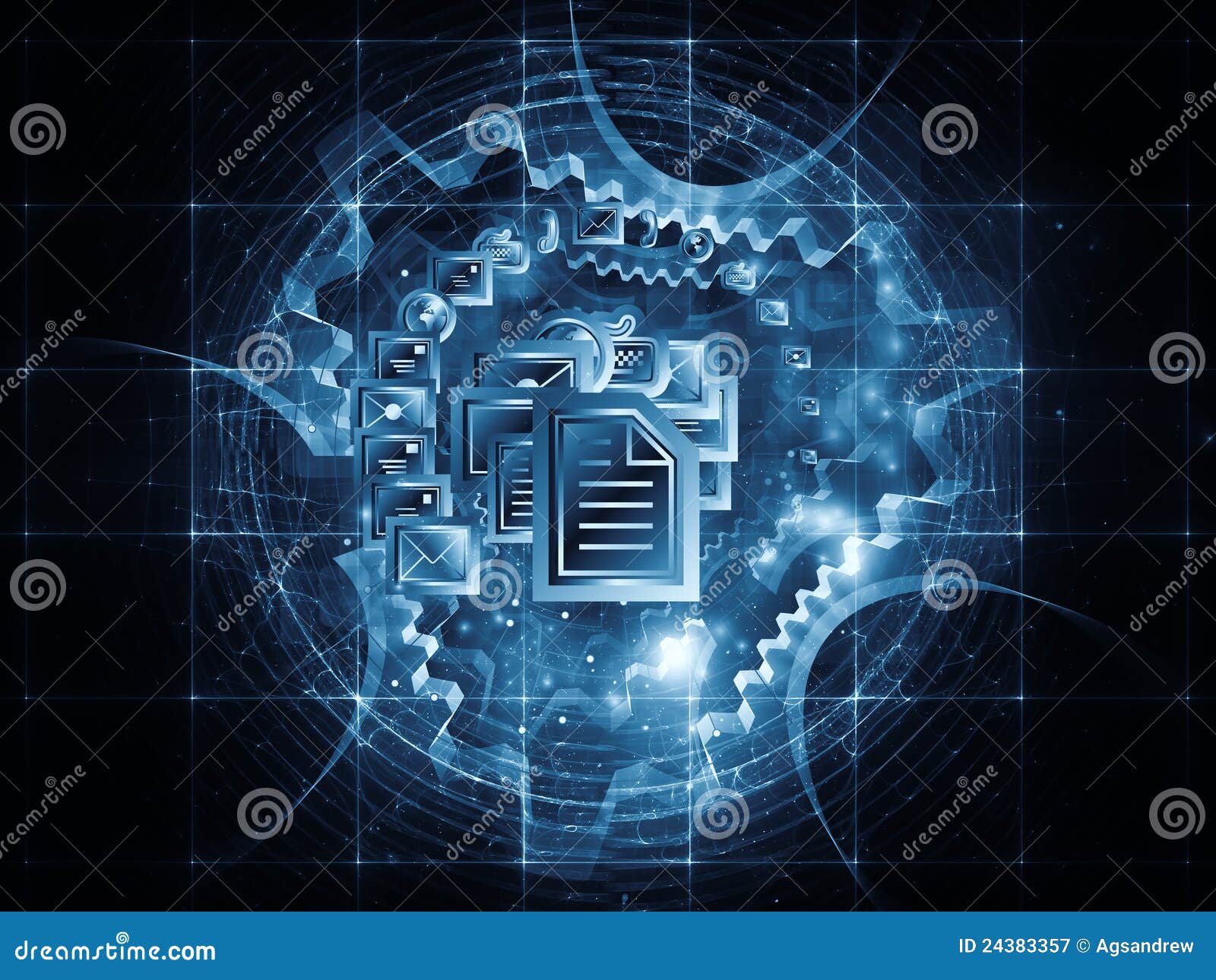 Gears of Global Communications Stock Illustration - Illustration of ...