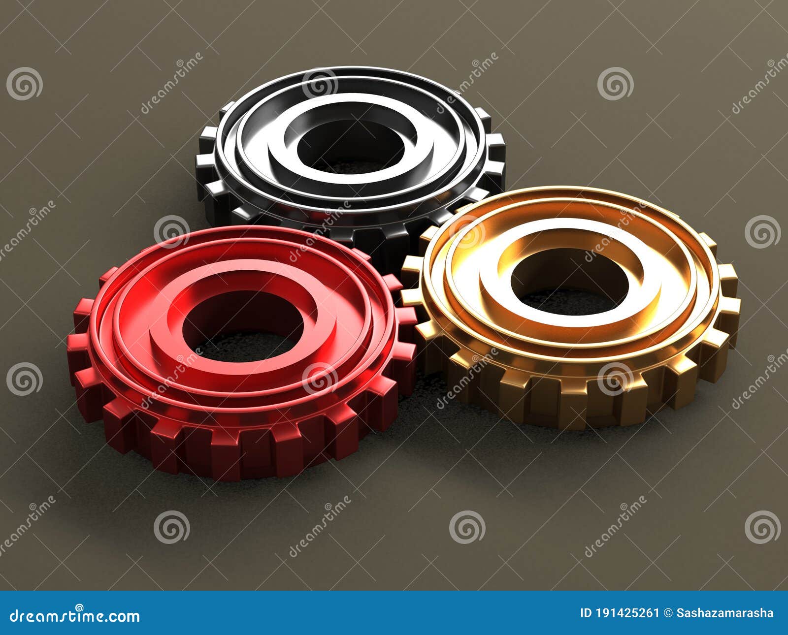 Gears on Gray Background. Cooperation and Teamwork Concept Stock ...