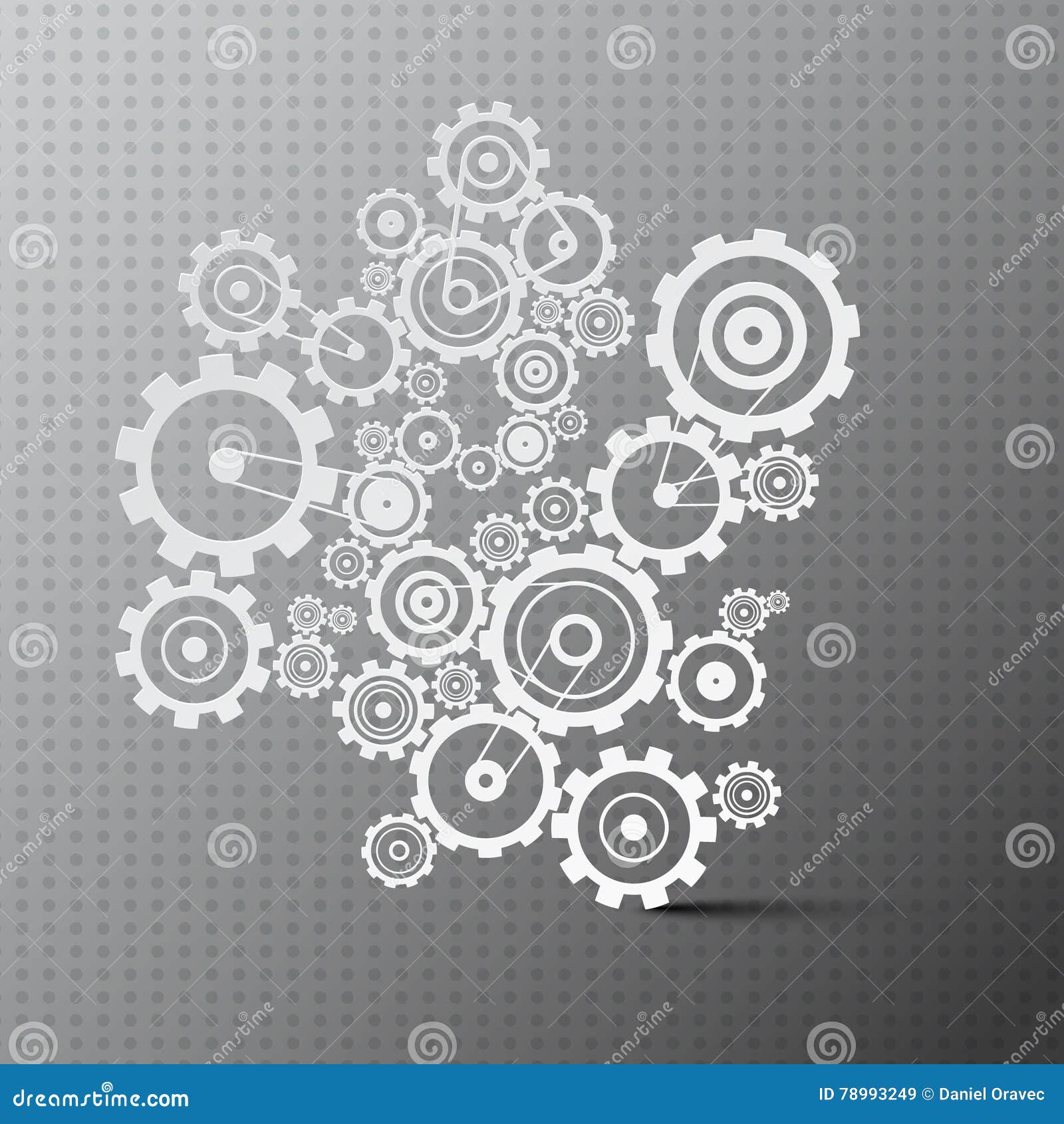 Gears on Grey Background. stock vector. Illustration of engine - 78993249