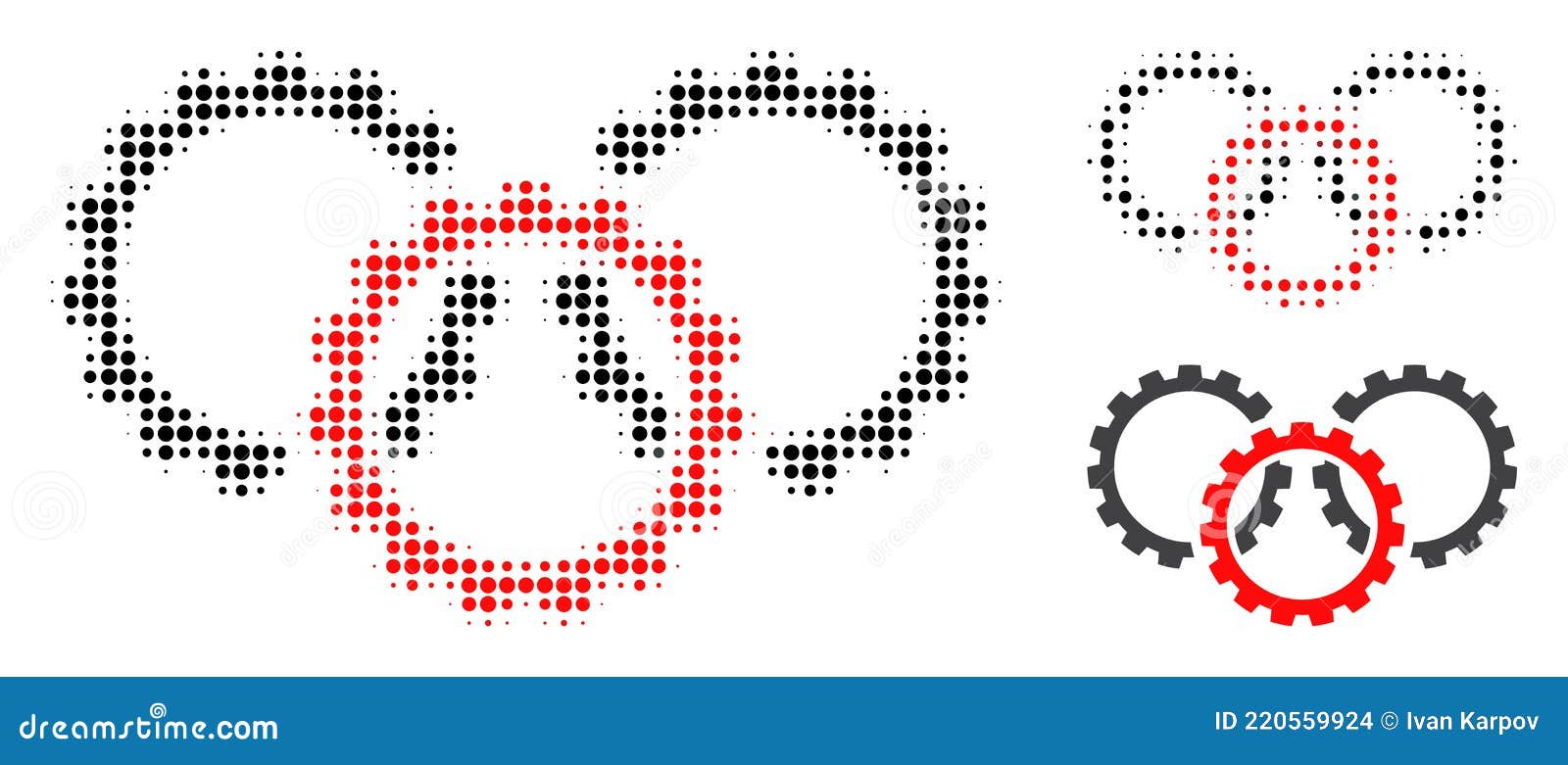 Gears Halftone Dotted Icon stock illustration. Illustration of ...