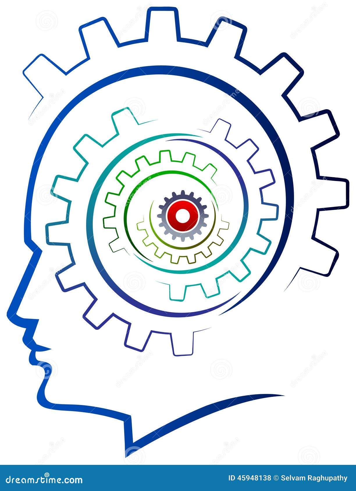 Gears Head stock vector. Illustration of gear, brainpower - 45948138