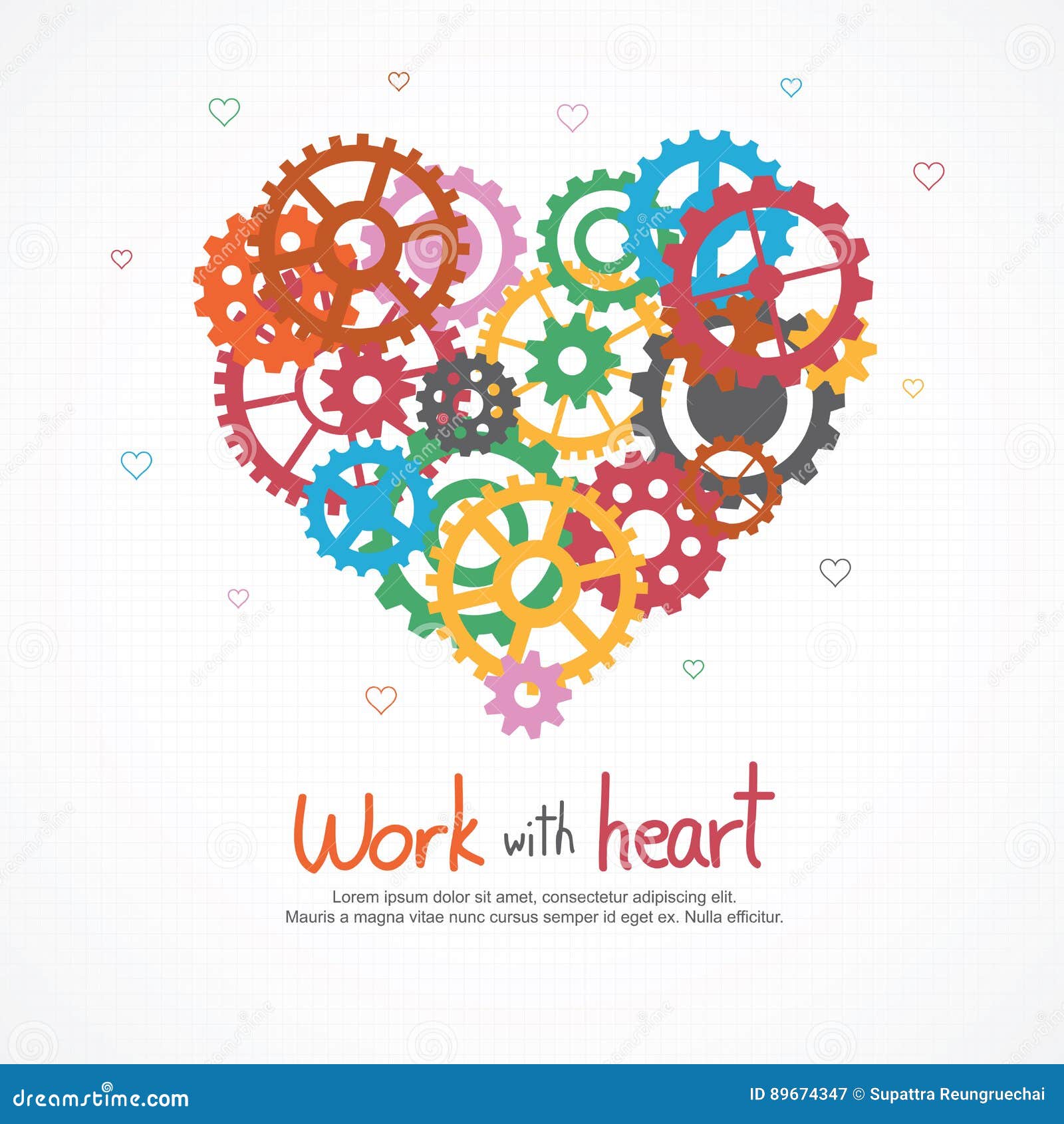 Gears Heart for Teamwork and Love in Job Stock Vector - Illustration of ... Gears Heart for Teamwork and Love in Job Stock Vector - Illustration of ...