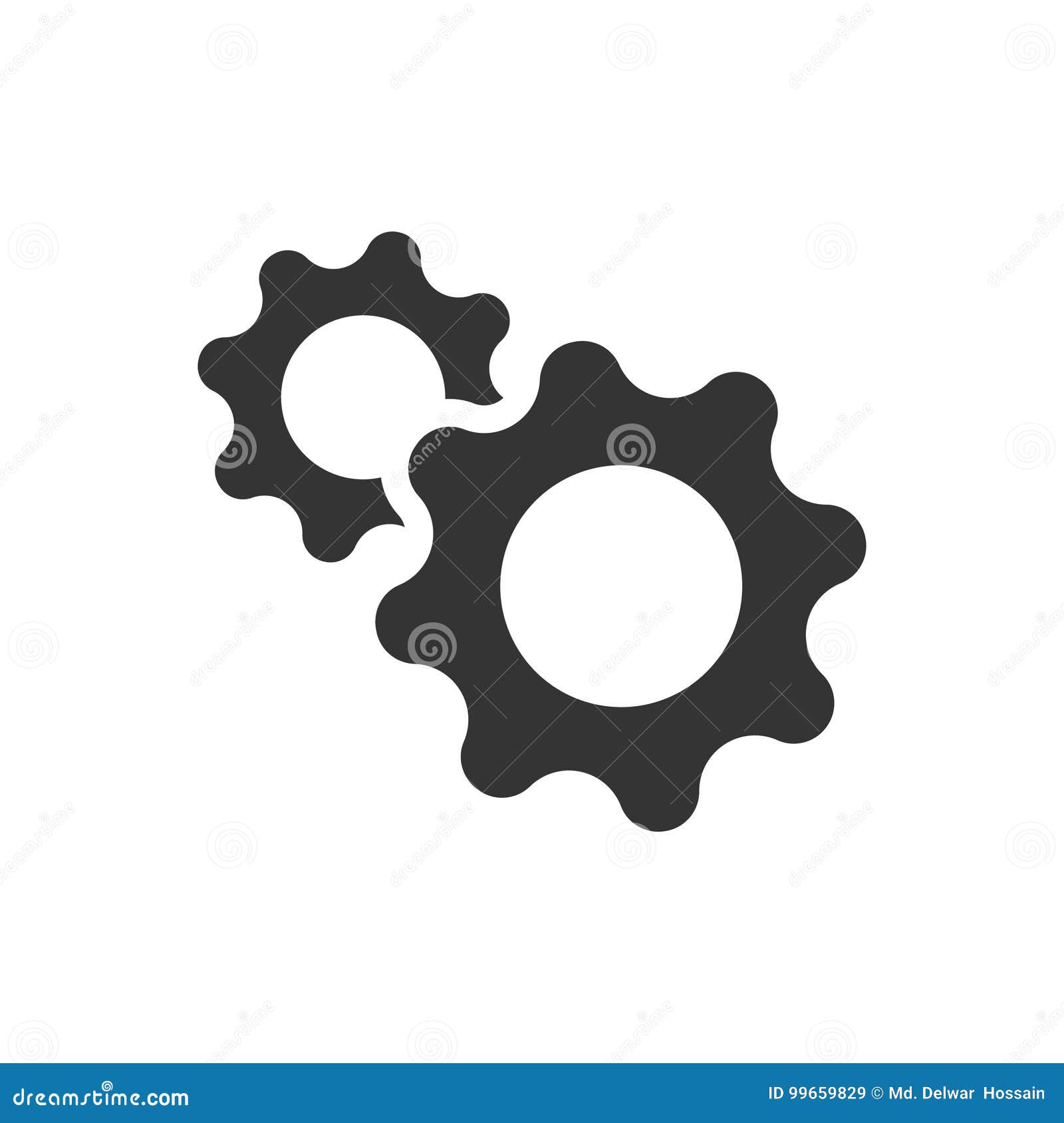 Gears Icon. Process Symbol. Mechanical Cog Wheels Vector Illustration ...
