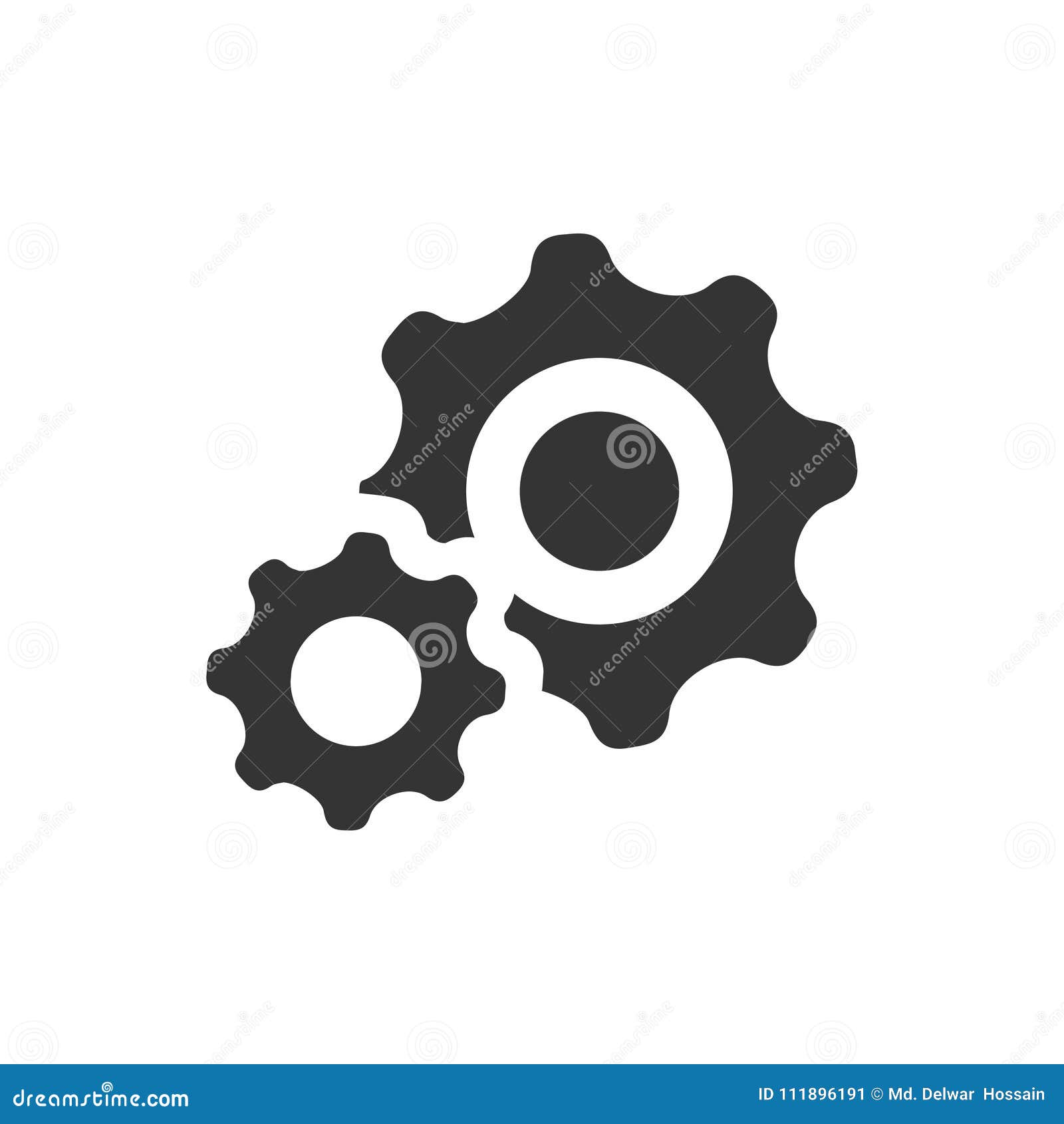 Gears icon stock vector. Illustration of reducer, symbol - 111896191