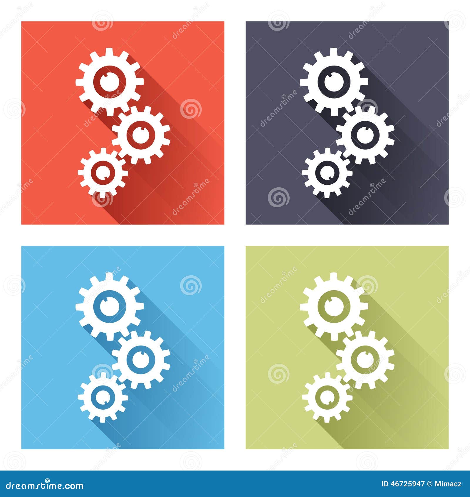 Gears Icon. Process Symbol. Mechanical Cog Wheels Vector Illustration ...