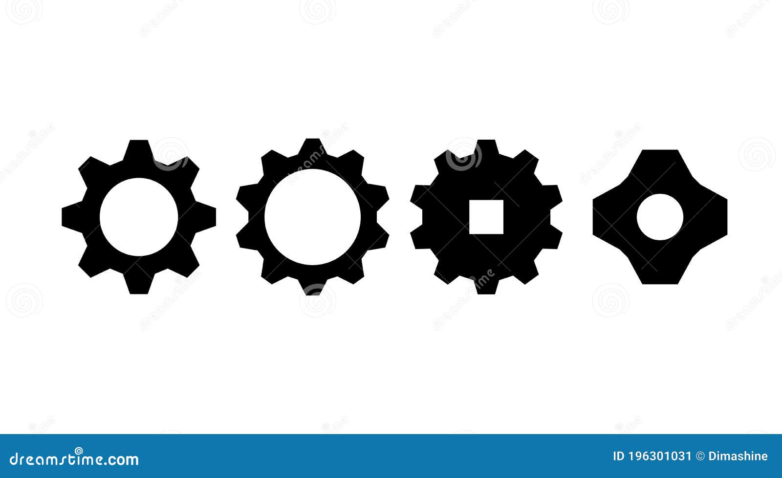 Gears Icon Set. Progress or Construction Concept Vector Isolated ...
