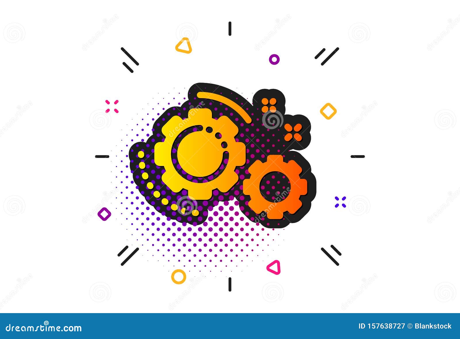 Gears Icon. Teamwork Cogwheel Sign. Working Process. Vector Stock ...