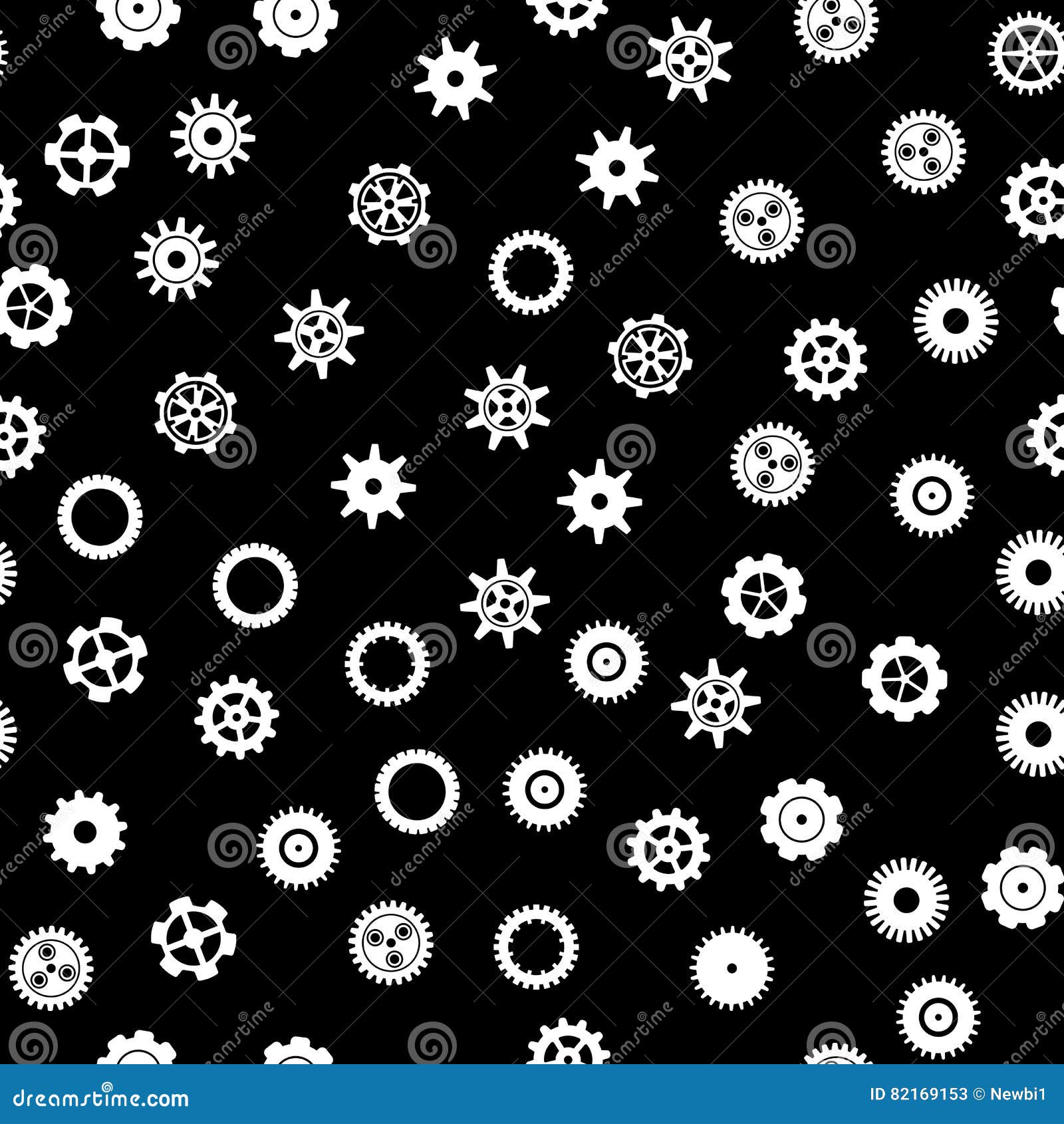 Gears Icons Seamless Pattern Vector Stock Vector - Illustration of ...