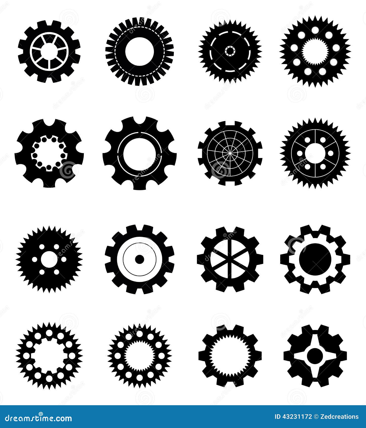 Gears Icons stock vector. Illustration of gearing, gearwheels - 43231172
