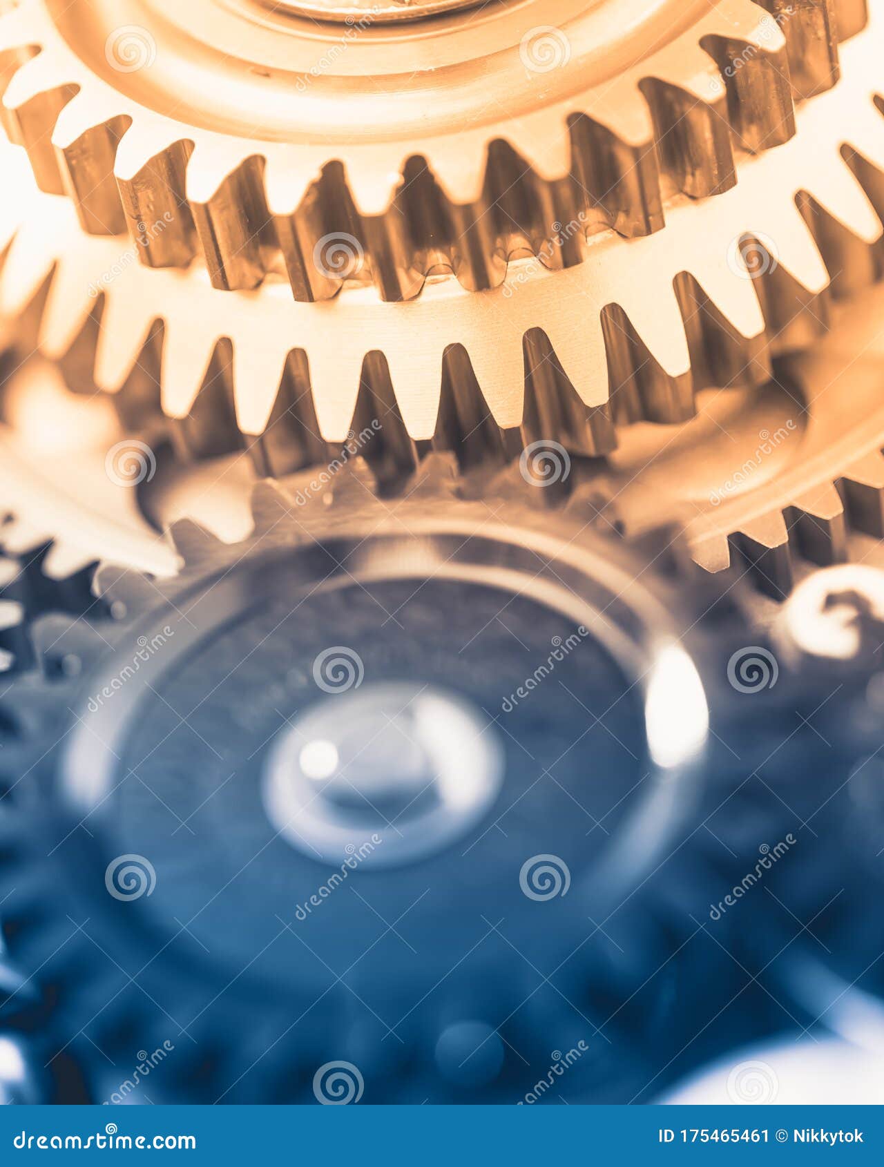 Gears Industrial Background with Warm Shiny Light Stock Image - Image ...