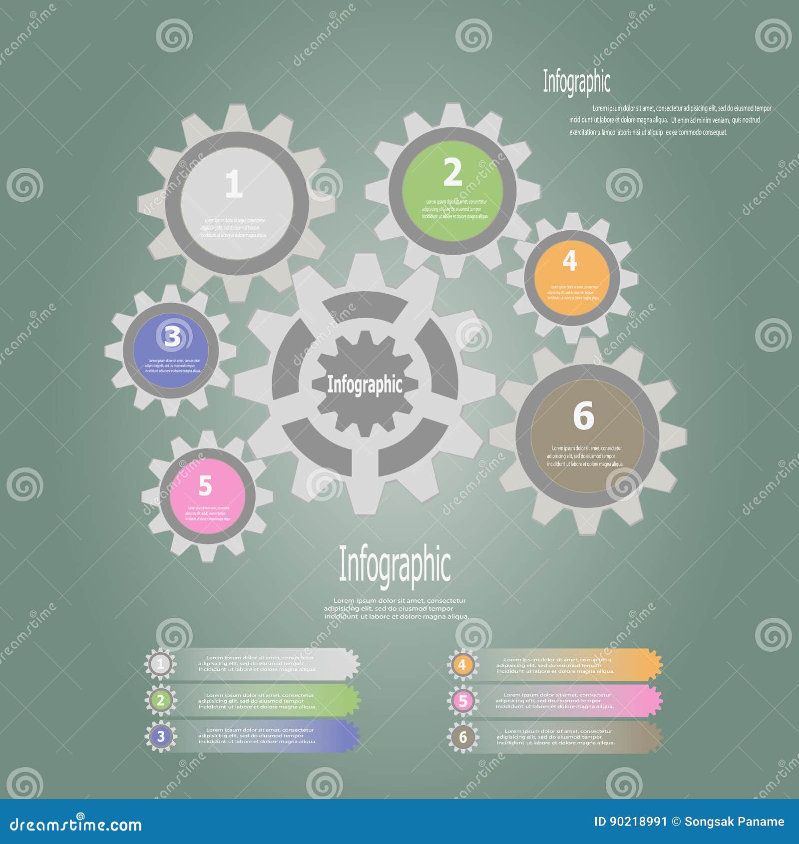 Gears Infographics stock illustration. Illustration of layout - 90218991