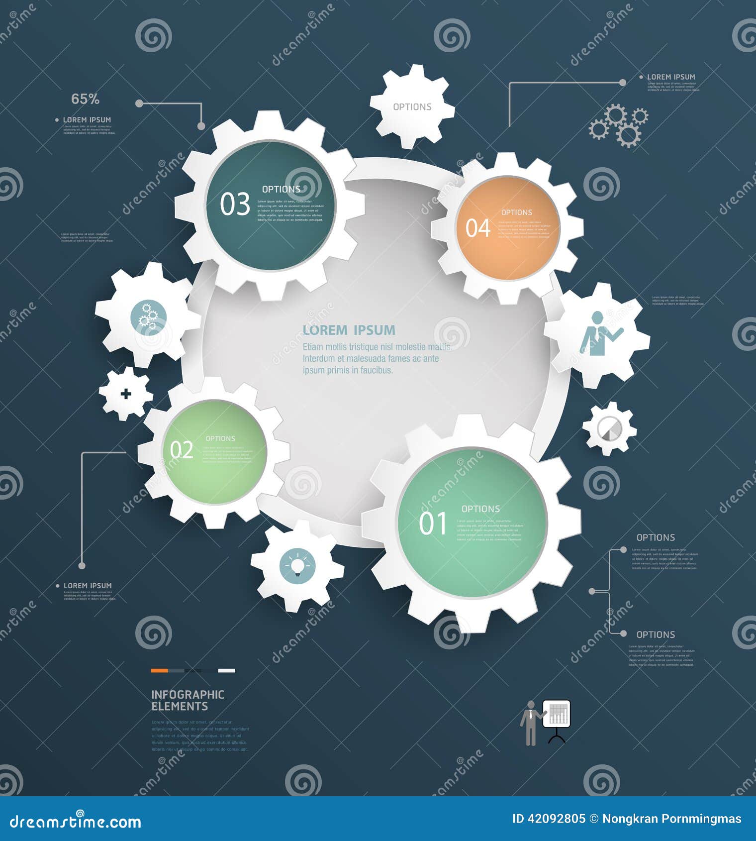 Gears Infographics design. stock vector. Illustration of infochart ...