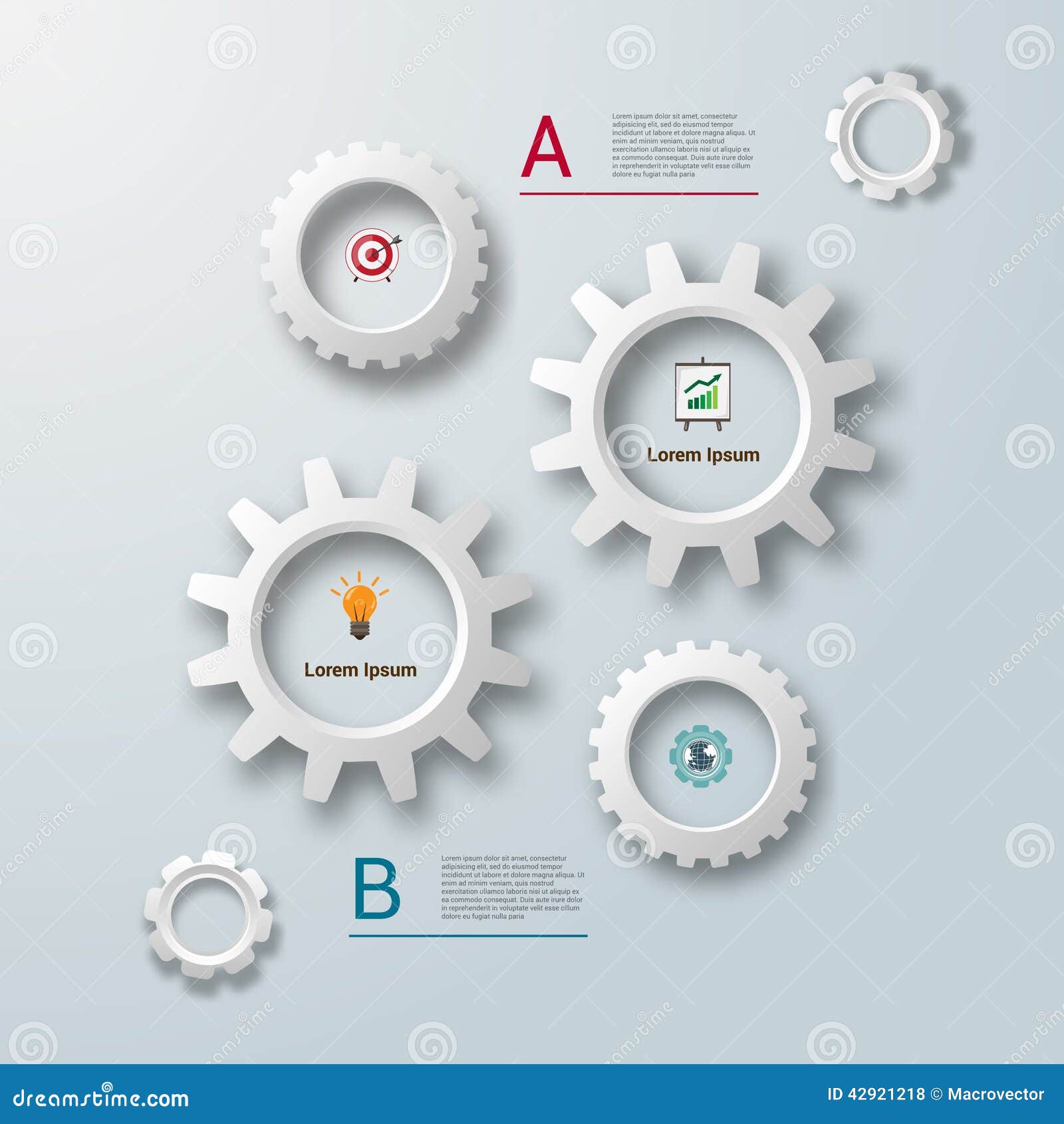 Gears Infographics Template Stock Vector - Illustration of header ...