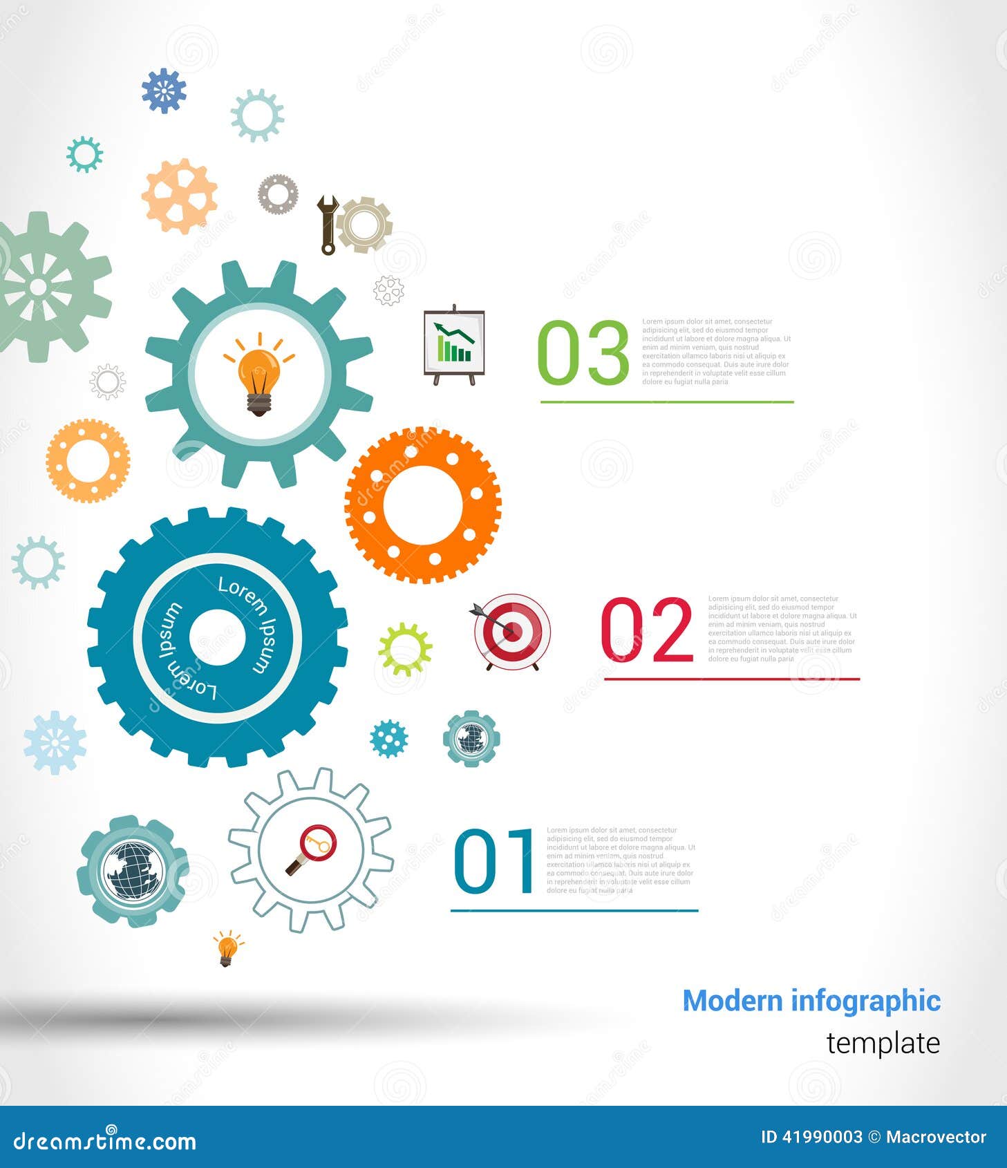 Gears Infographics Template Stock Vector - Illustration of gear, globe ...