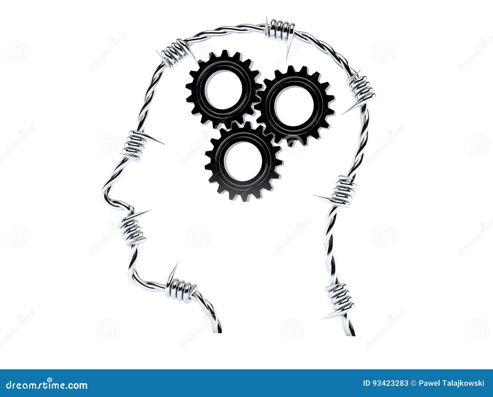 Gears inside human head stock illustration. Illustration of teamwork ...