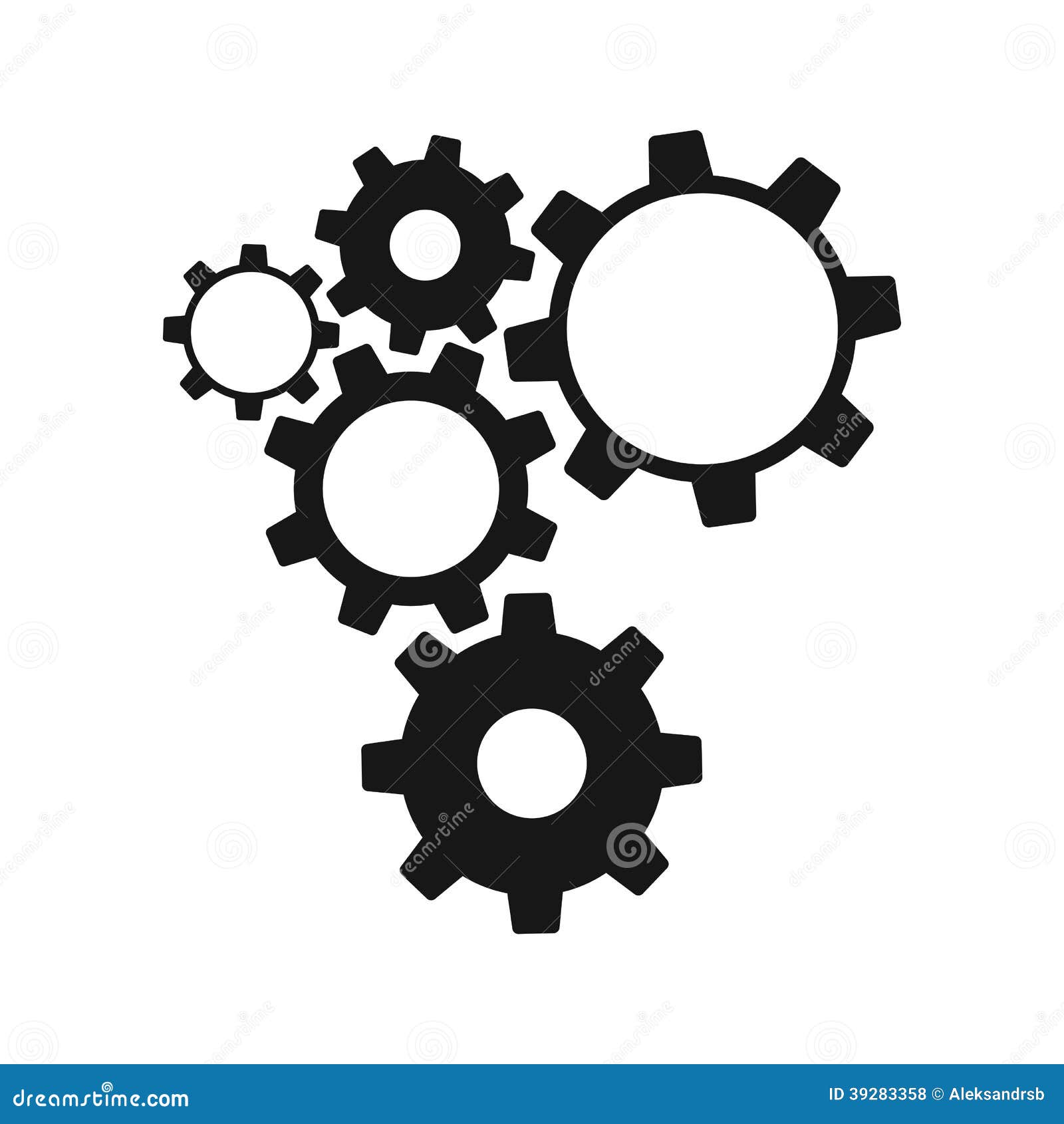 Gears Isolated on White Background Stock Illustration - Illustration of ...