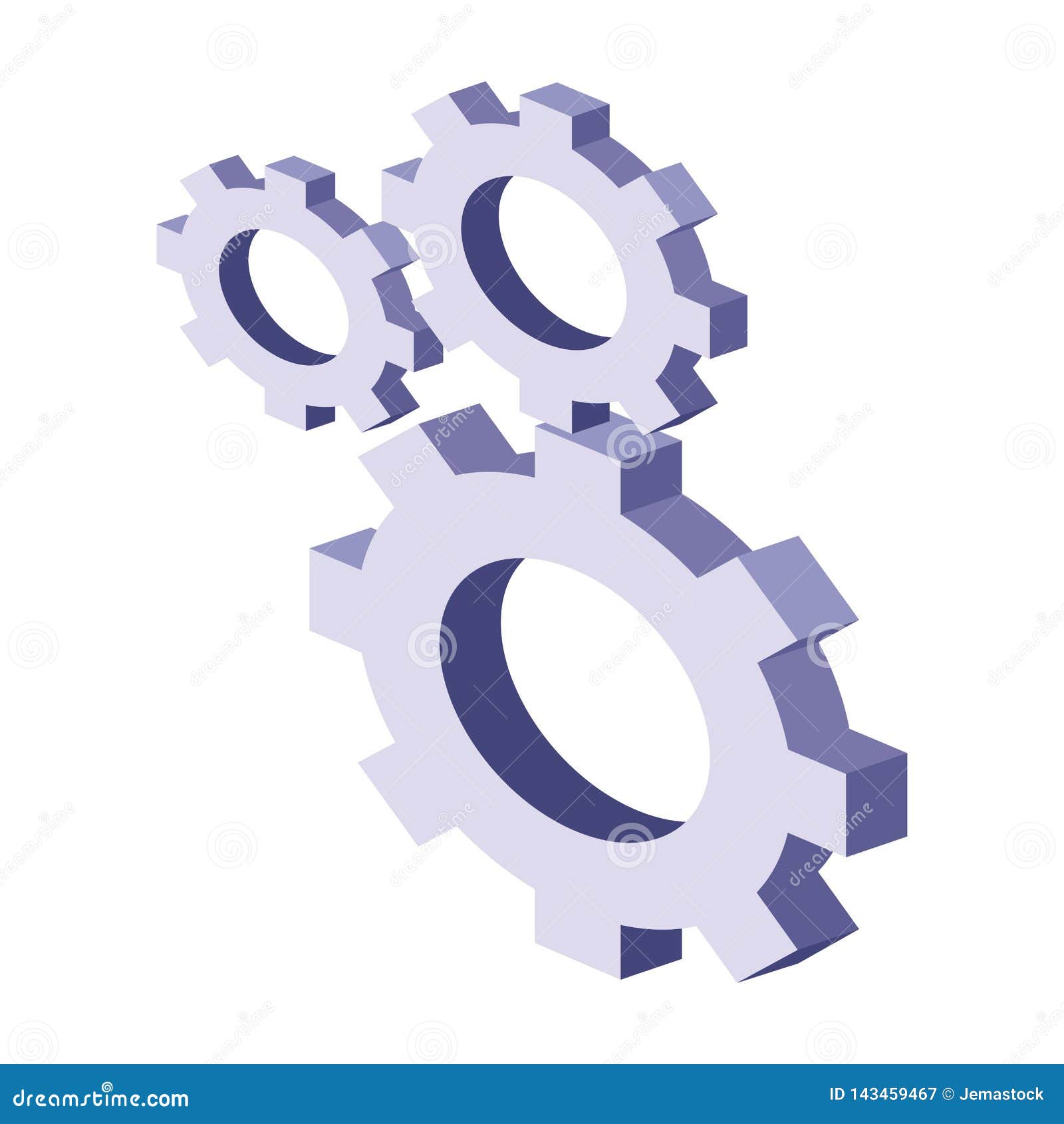 Gears isometric symbol stock vector. Illustration of mechanical - 143459467