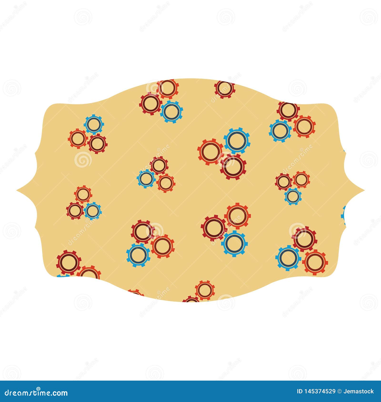 Gears label frame stock vector. Illustration of innovation - 145374529