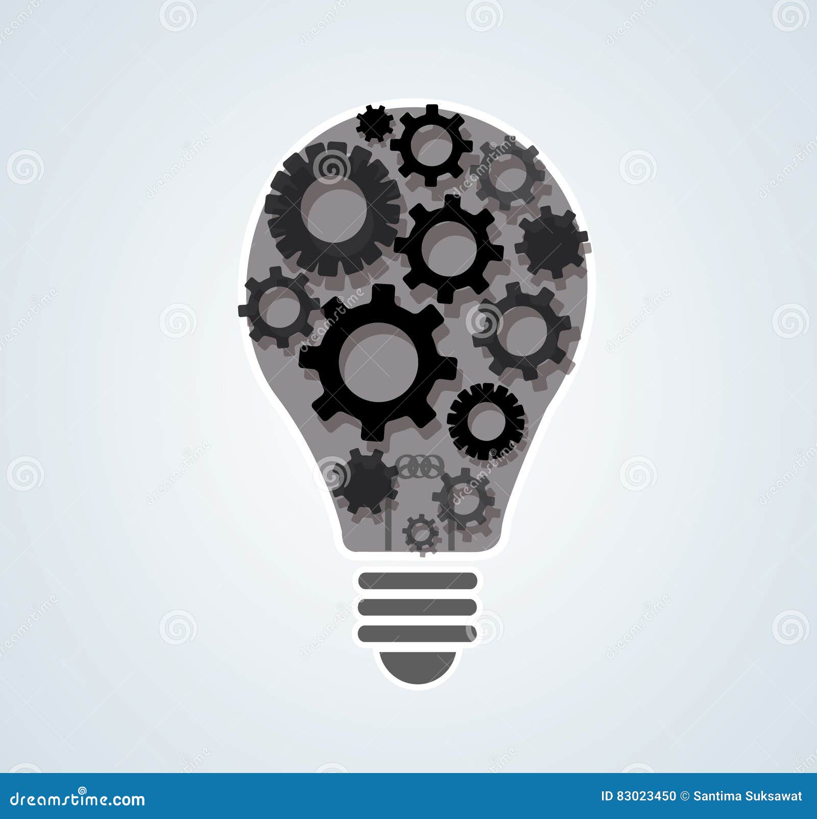 Gears in Light Bulb Shape , Abstract Gears Concept of Thinking Stock ...