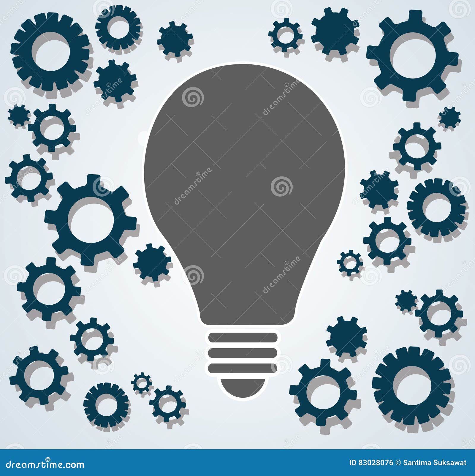 Gears in Light Bulb Shape , Abstract Gears Concept of Thinking Stock ...