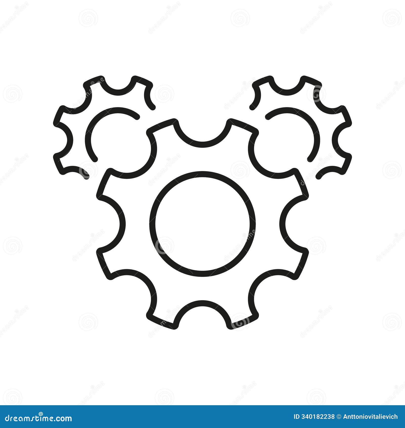 Gears Line Icon for Settings and Configuration in Technical Support ...