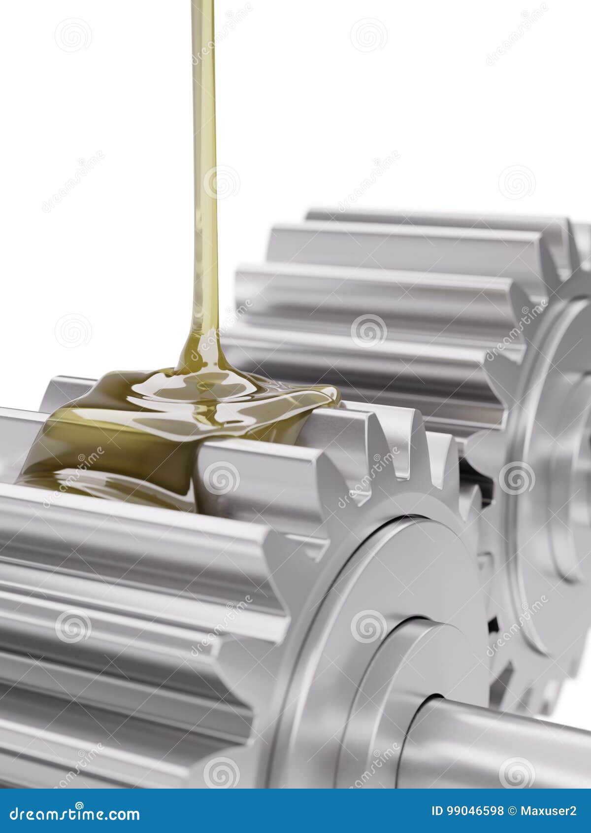 Gears Lubrication Closeup 3d Illustration Stock Illustration ...