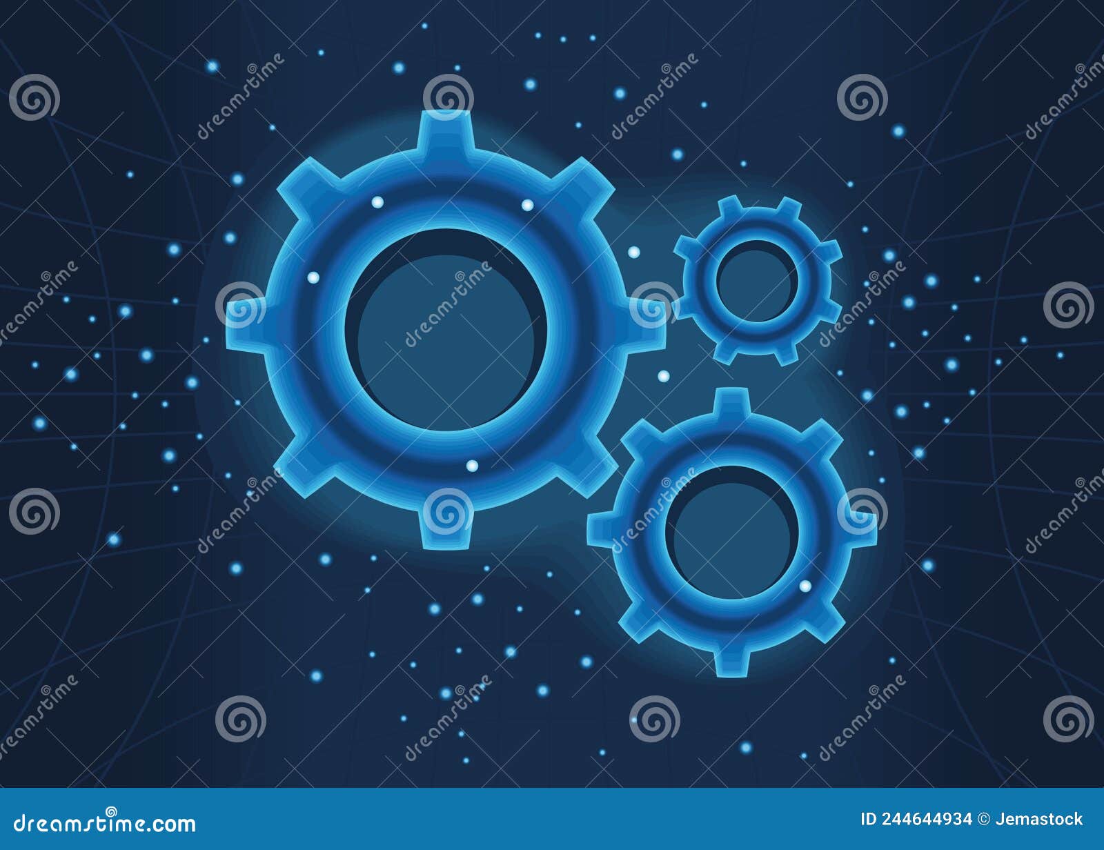 Gears Machine Realistic Tech Stock Vector - Illustration of technology ...
