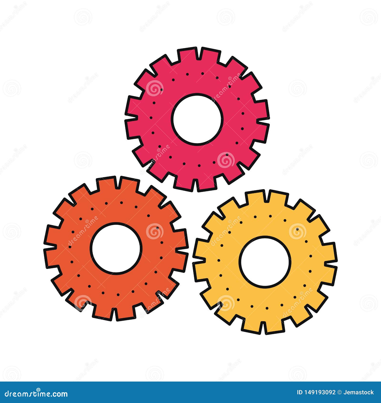 Gears Machinery Pieces Working Isolated Stock Vector - Illustration of ...