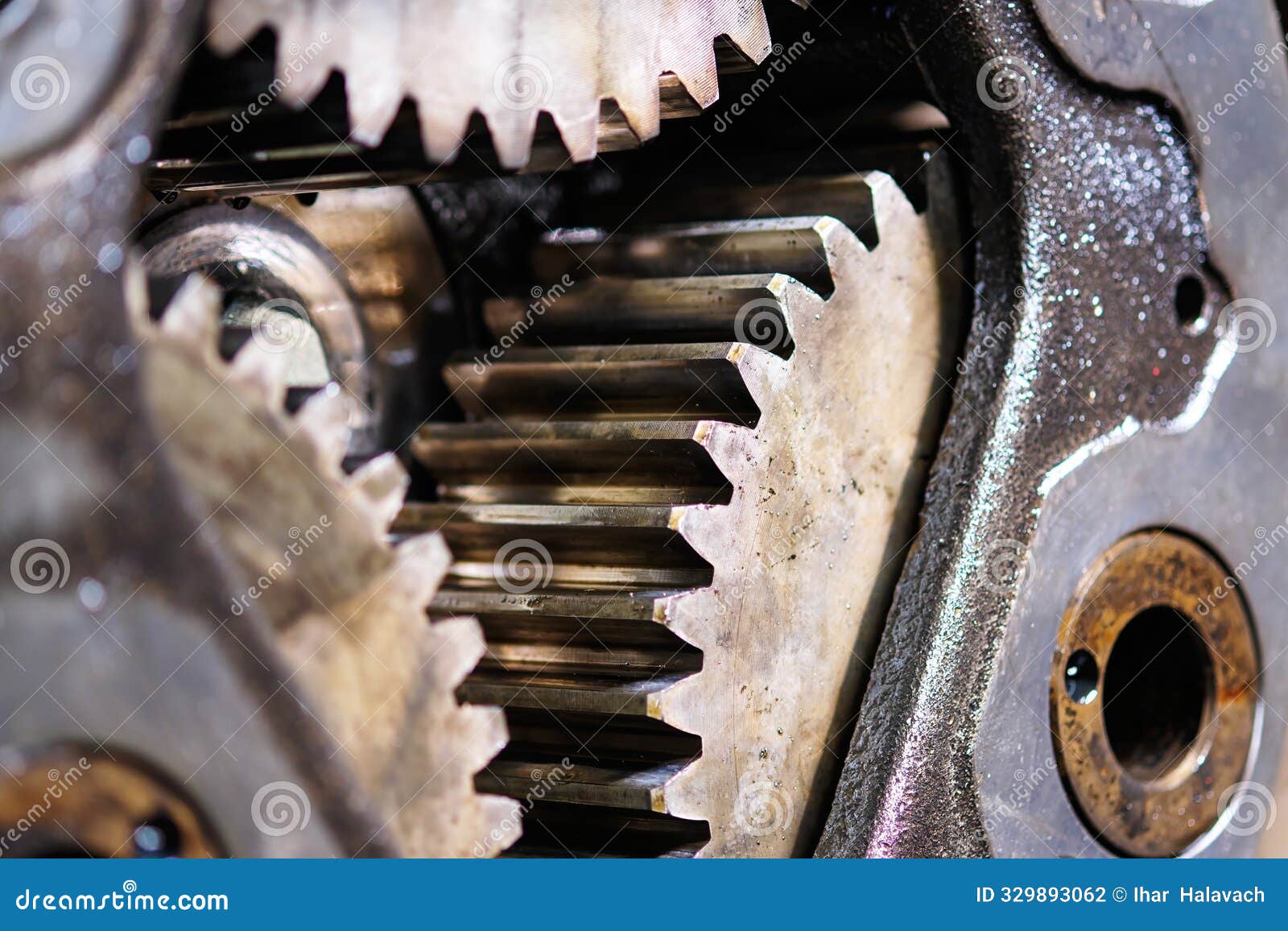Gears Made of Metal Gears. Selective Focus Concept of Mechanical ...