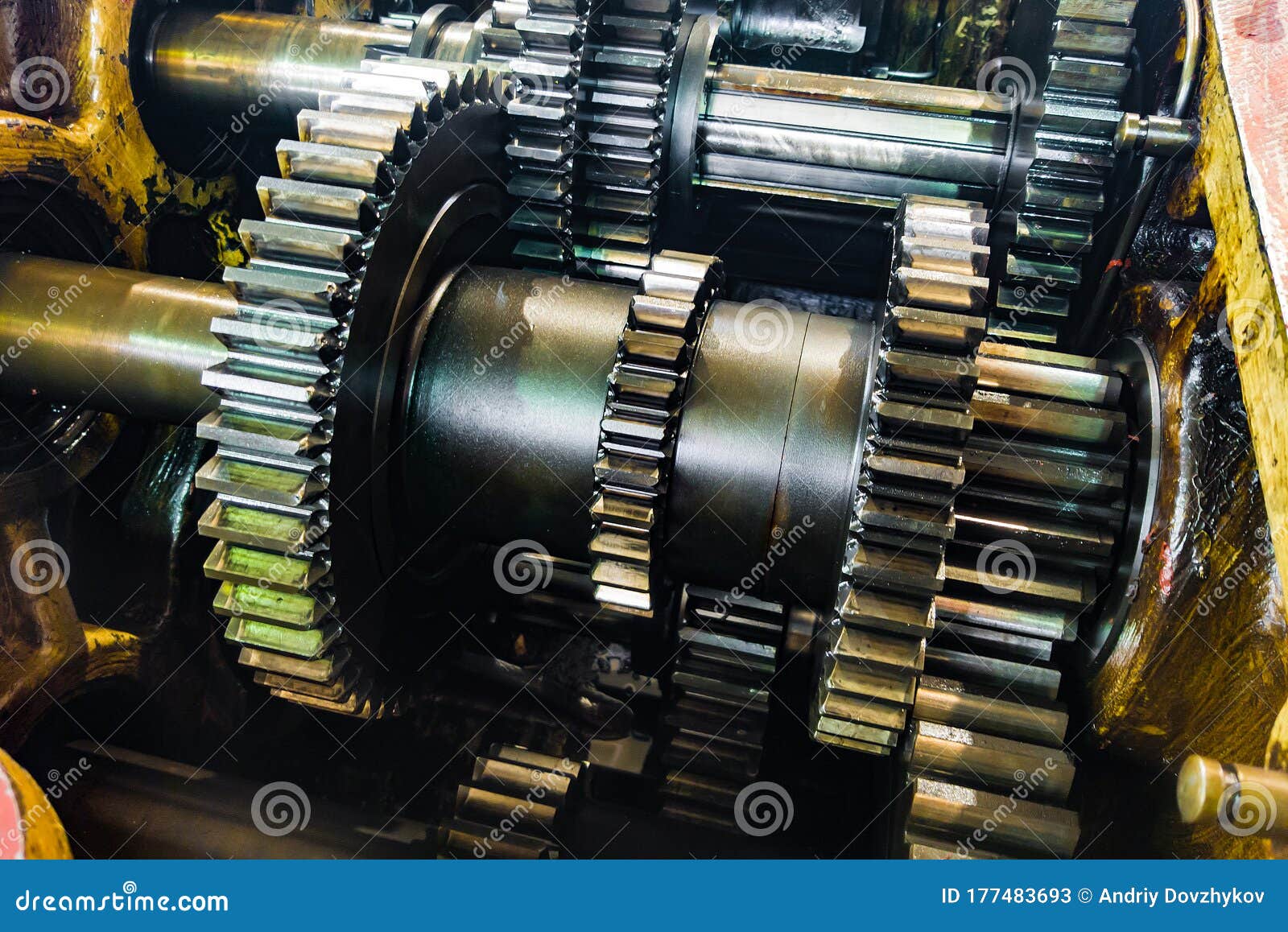 Gears in a Mechanical Gearbox, Teamwork Concept, Dependence on Each ...