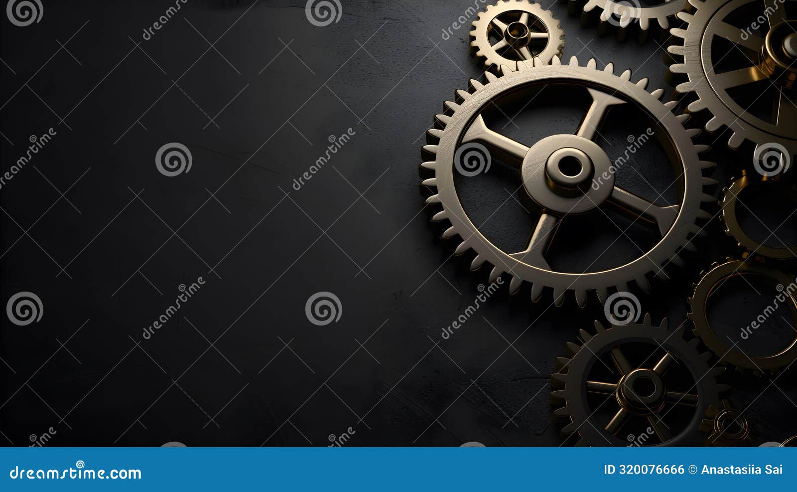 Gears from Mechanics on a Black Background Stock Photo - Image of ...