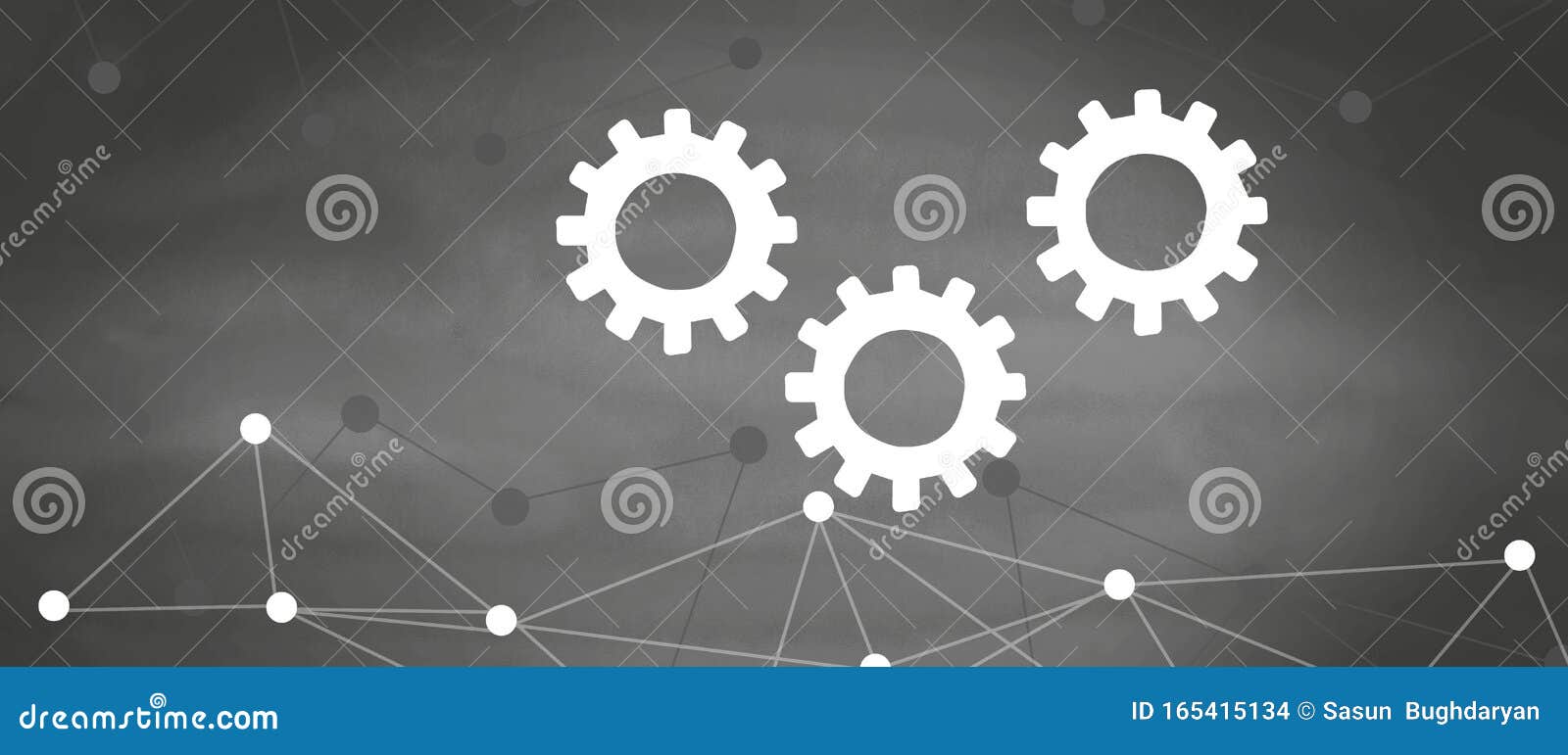 Gears Mechanism, Digital Transformation on Abstract Stock Illustration ...