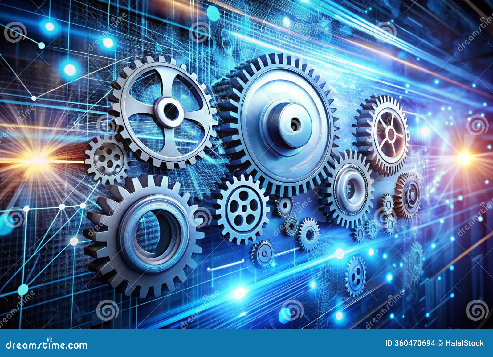Gears Mechanism: Digital Transformation and Data Integration Concept ...