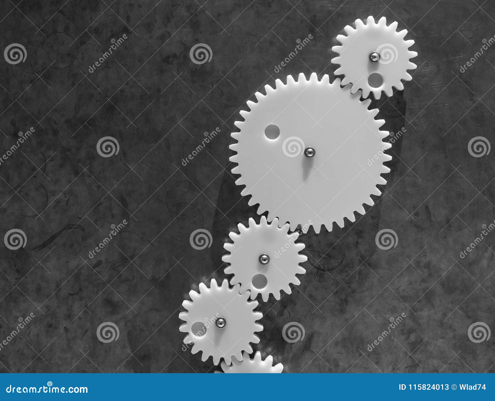 The Gears of a Mechanism on Metal Wall Stock Image - Image of iron ...