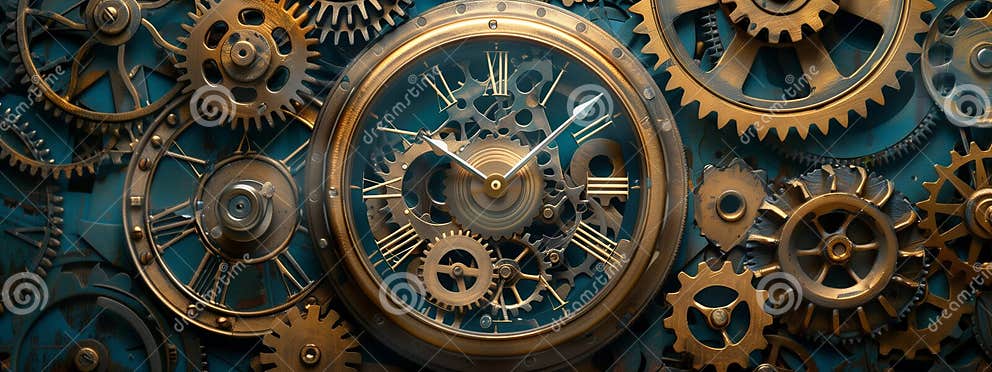 Gears and Mechanisms of a Clock. Interlocking Gears in Perfect Harmony ...