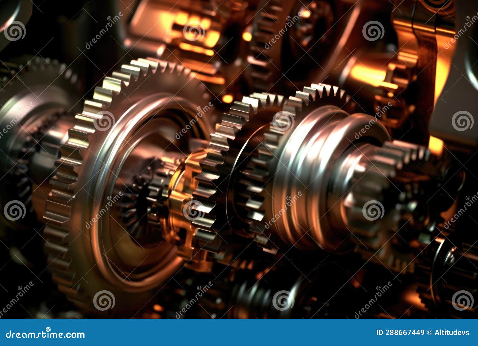 Gears Meshing in a Car Transmission Stock Image - Image of engineering ...