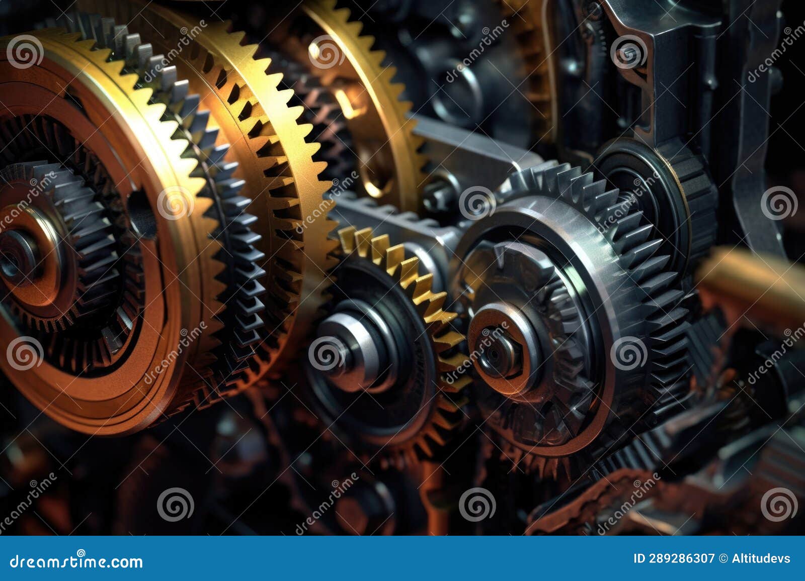 Gears Meshing in a Car Transmission Stock Illustration - Illustration ...