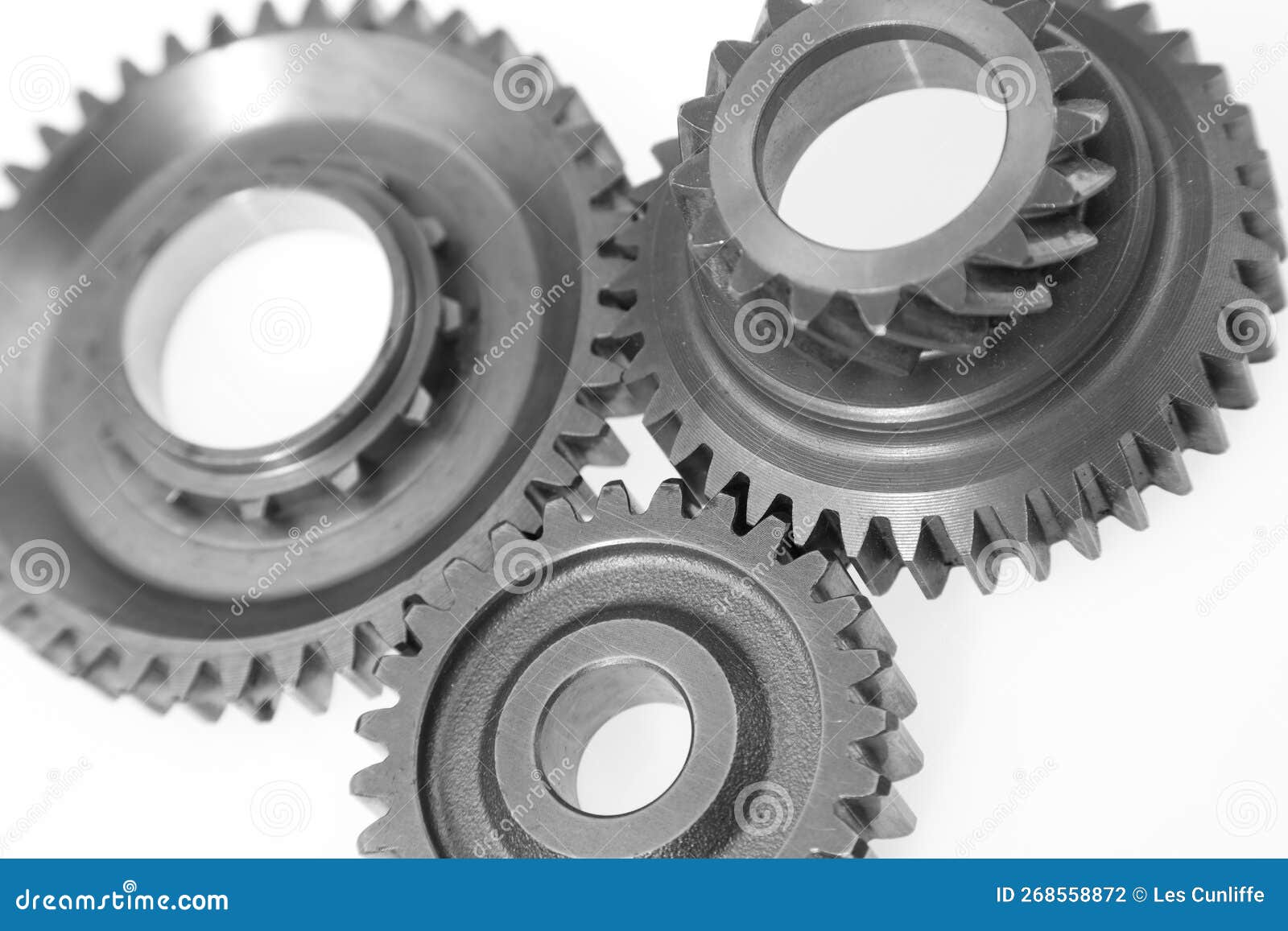 Three steel cog gears stock photo. Image of quot, mechanical - 268558872