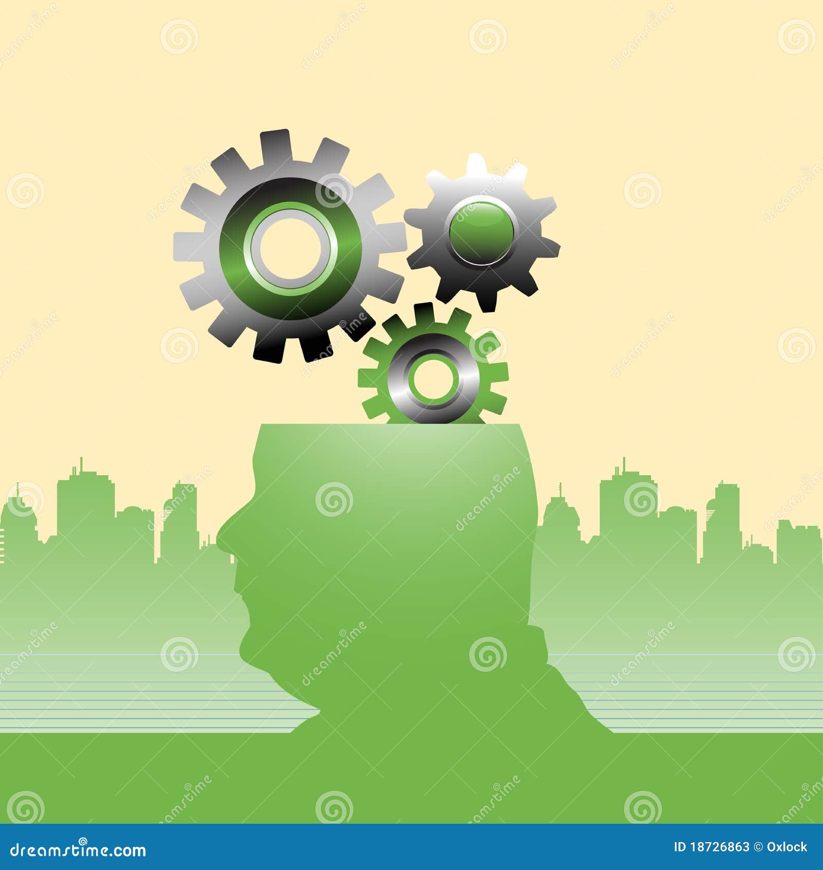 Gears of the mind stock vector. Illustration of dynamism - 18726863
