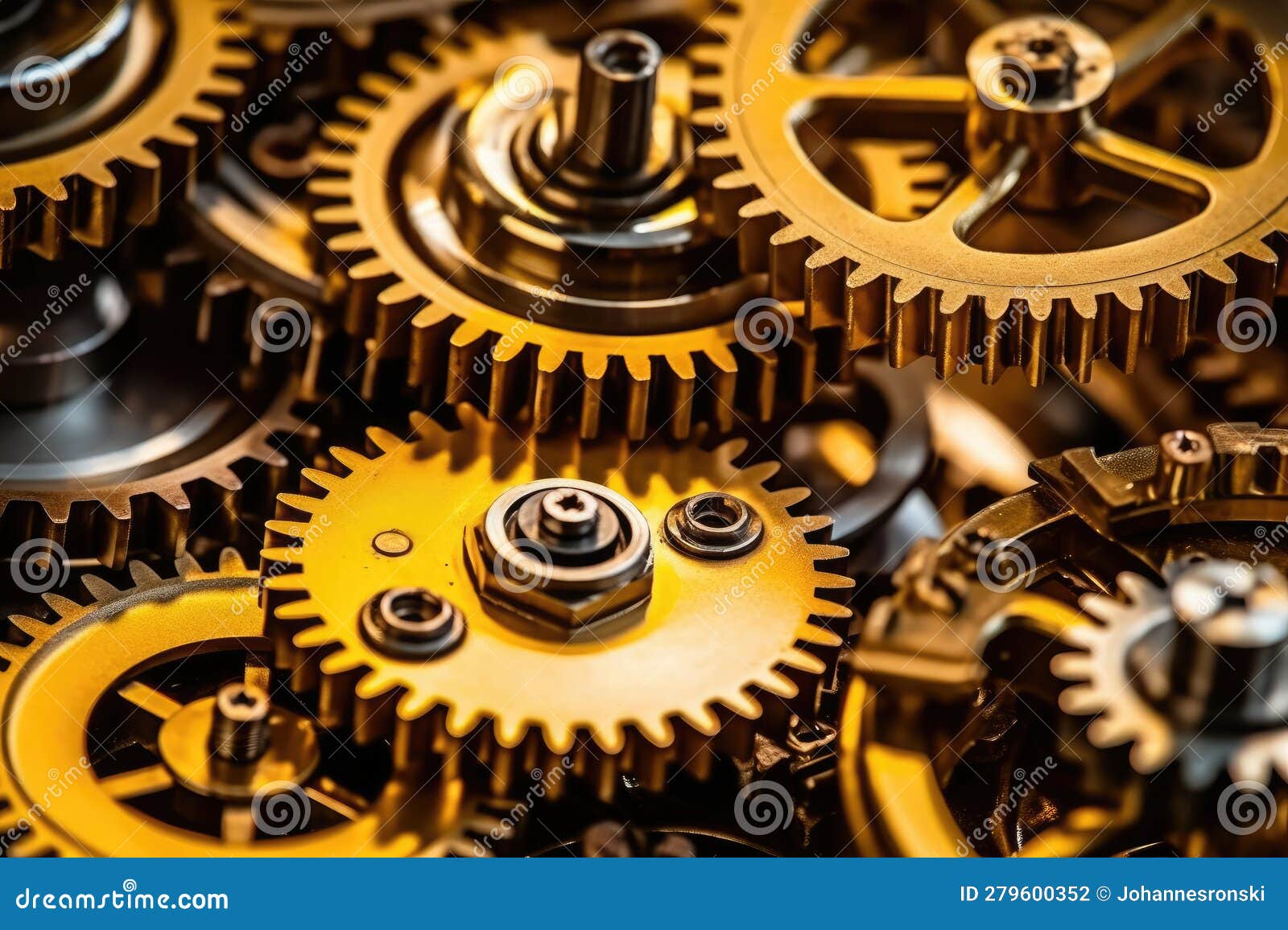Gears in Motion: an Industrial Close-Up Stock Illustration ...