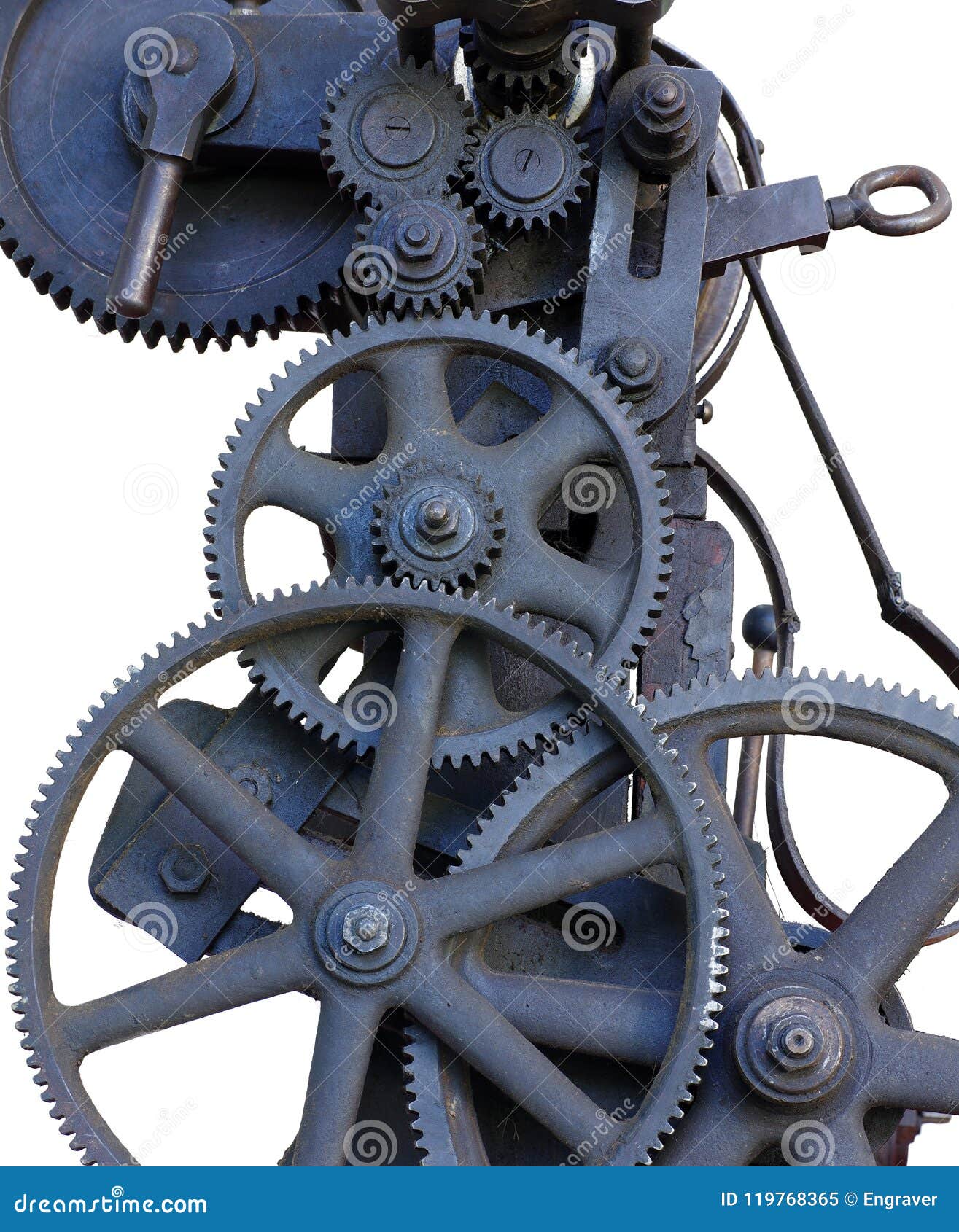 Gears Old Machine Part Objects Isolated Stock Image - Image of isolated ...