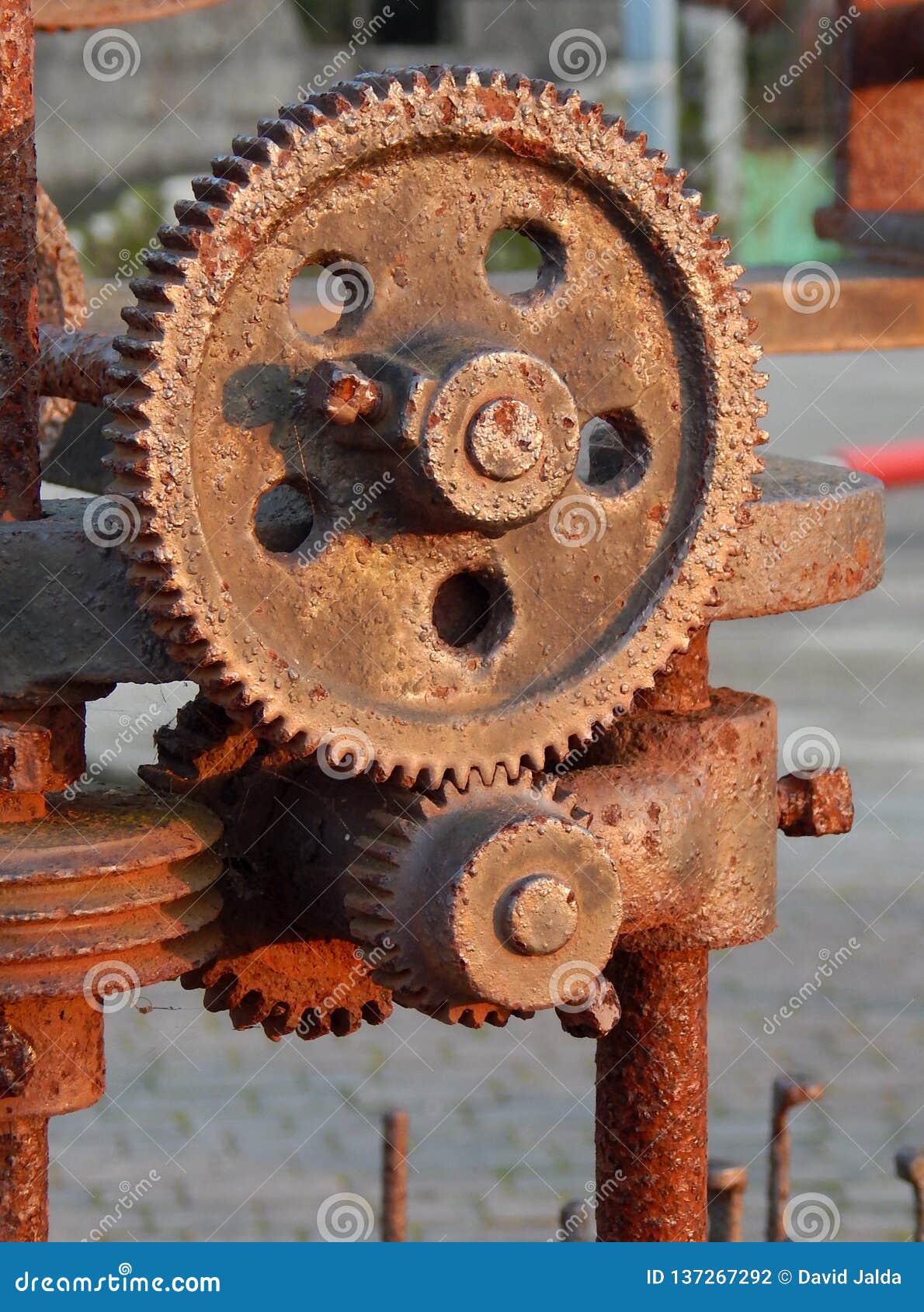Gears of Old Machinery Outdoors Stock Photo - Image of equipment ...