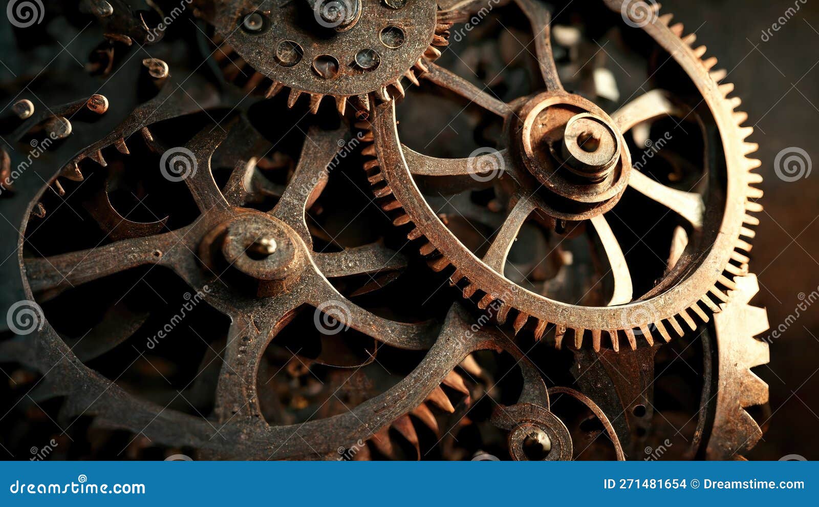 Gears from old mechanism stock illustration. Illustration of circle ...