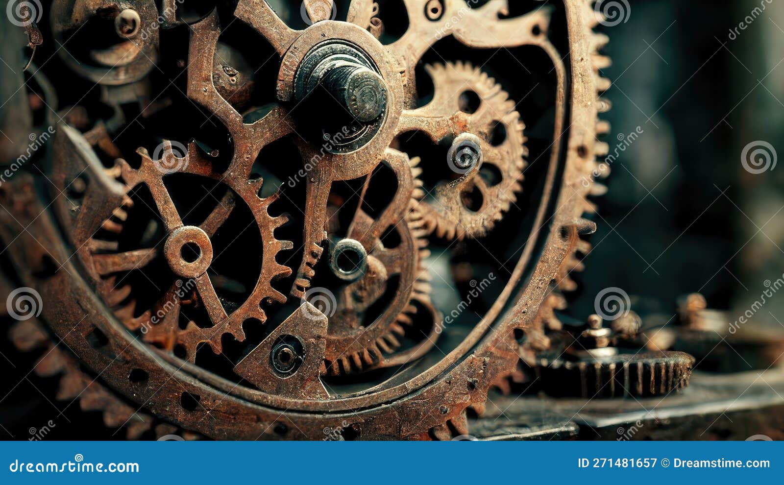 Gears from old mechanism stock illustration. Illustration of group ...