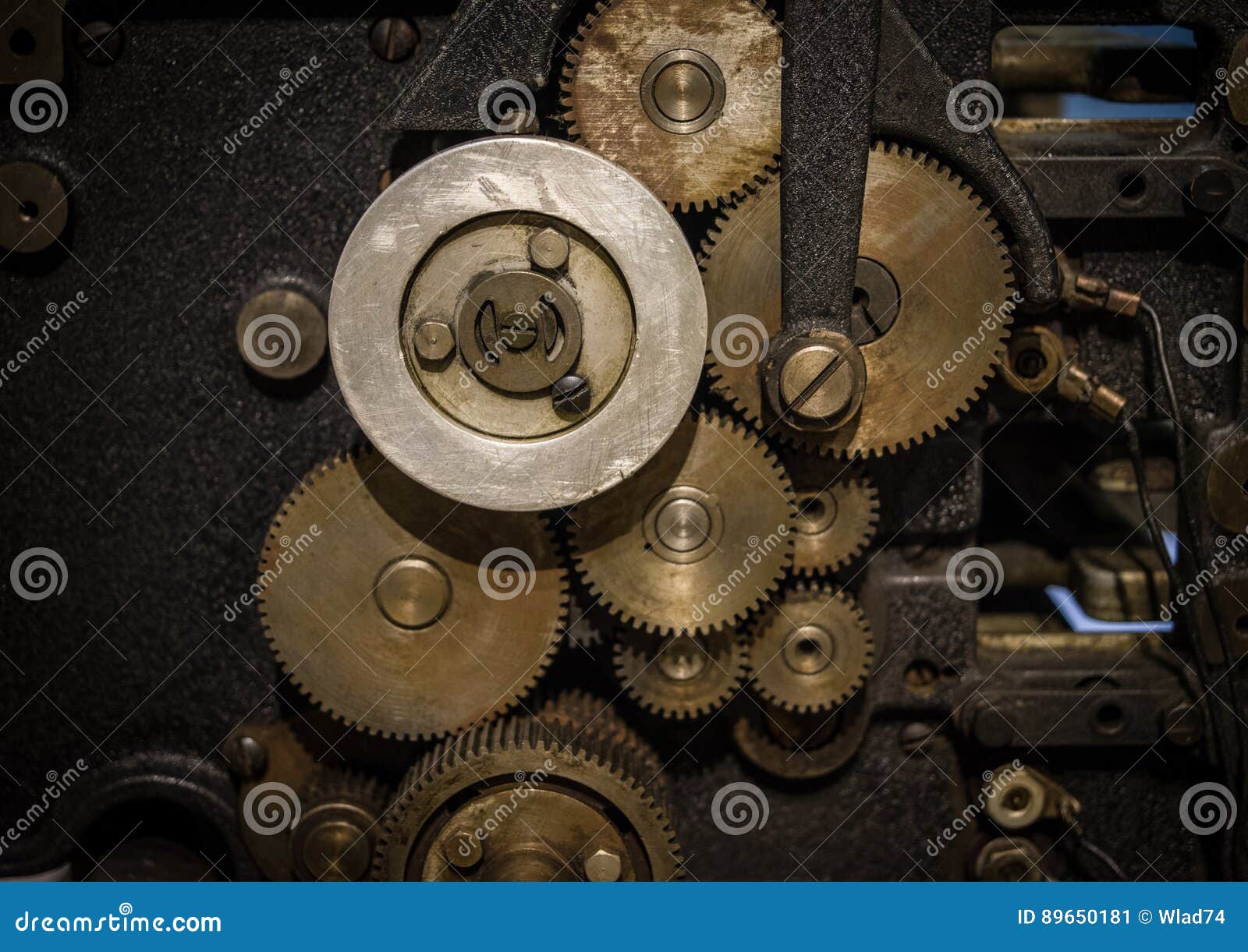 The Gears of a Old and Vintage Machine Stock Image - Image of machine ...