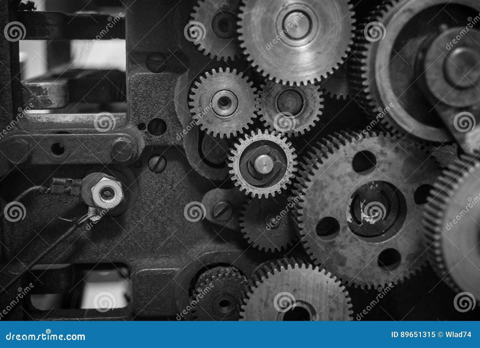 The Gears of a Old and Vintage Machine Stock Image - Image of device ...