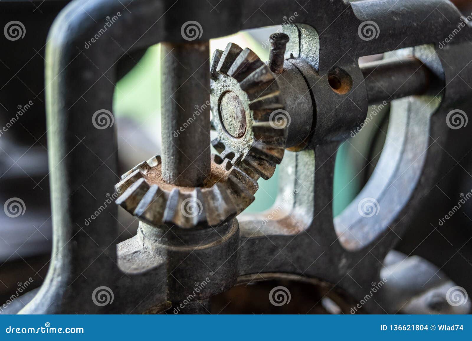 The Gears of a Old and Vintage Machine Stock Photo - Image of gray ...