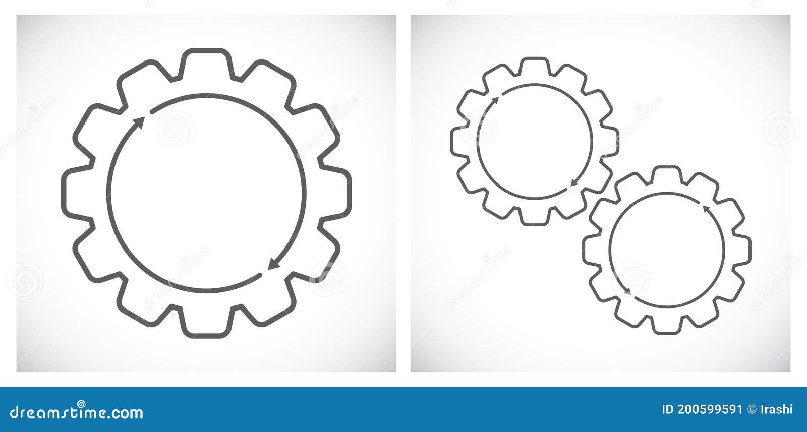 Gears outline icon stock vector. Illustration of vector - 200599591