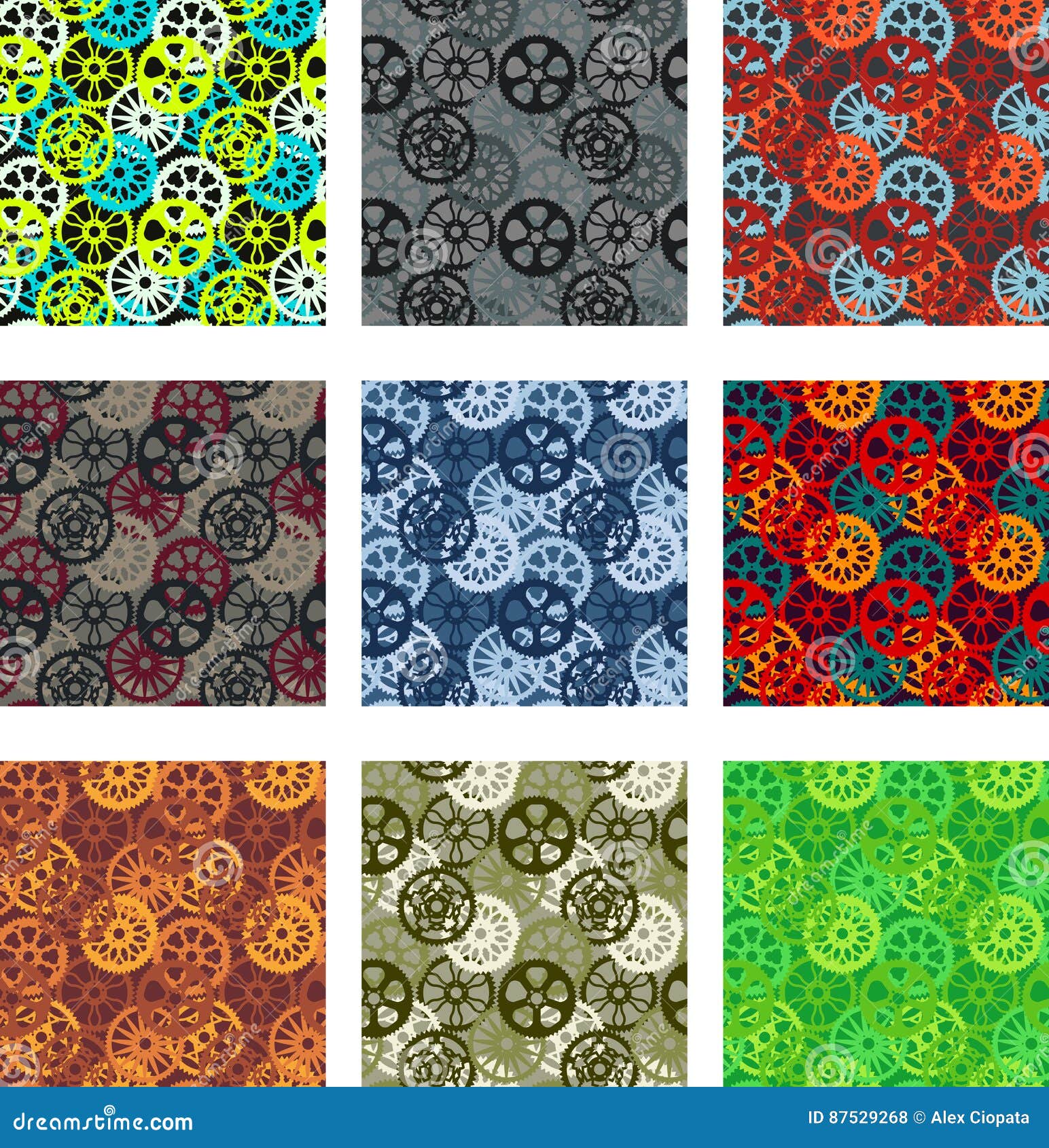 Gears pattern pack stock vector. Illustration of gearwheel - 87529268